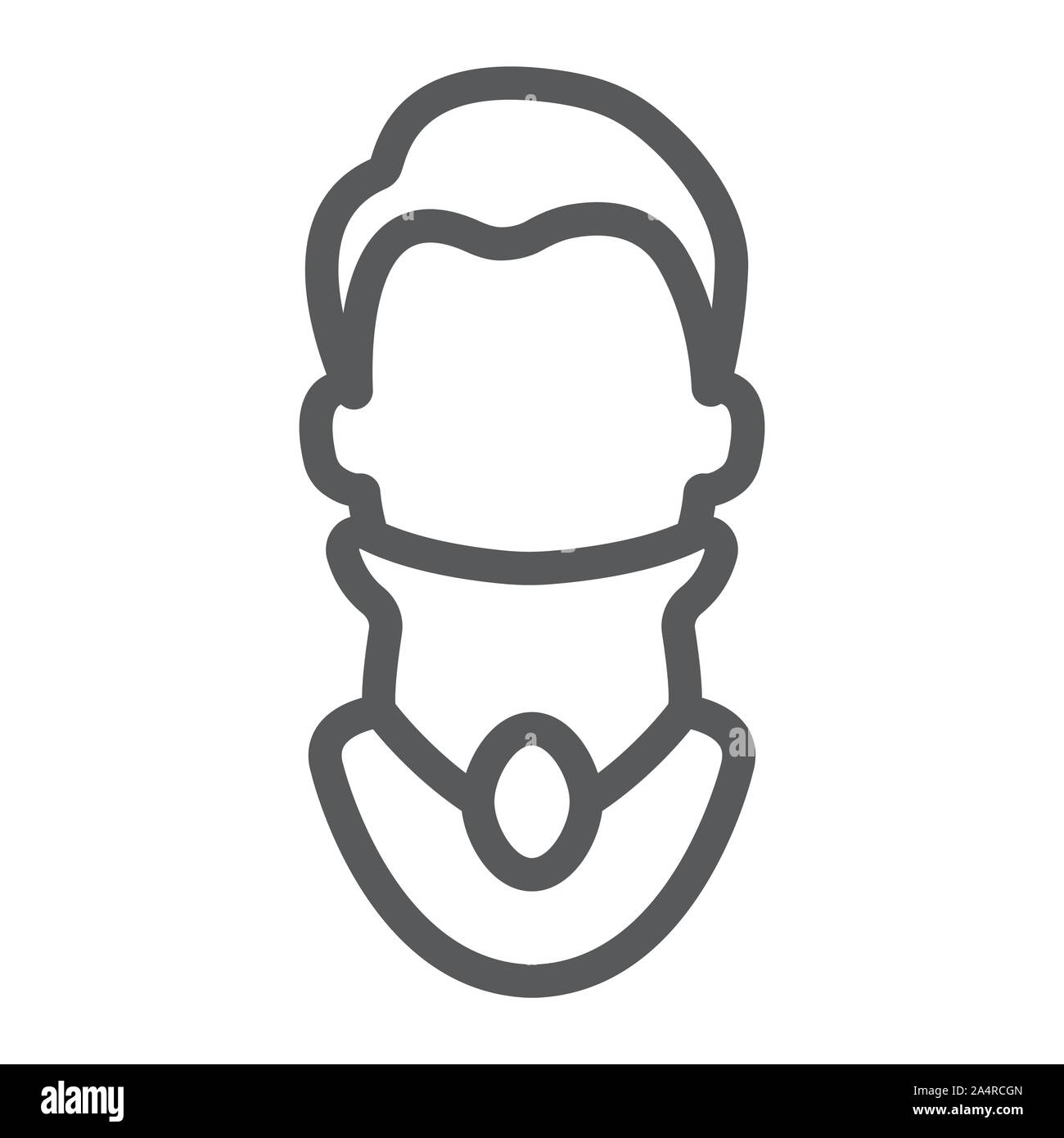Cervical collar line icon, orthopedic and medical, neck bandage sign ...