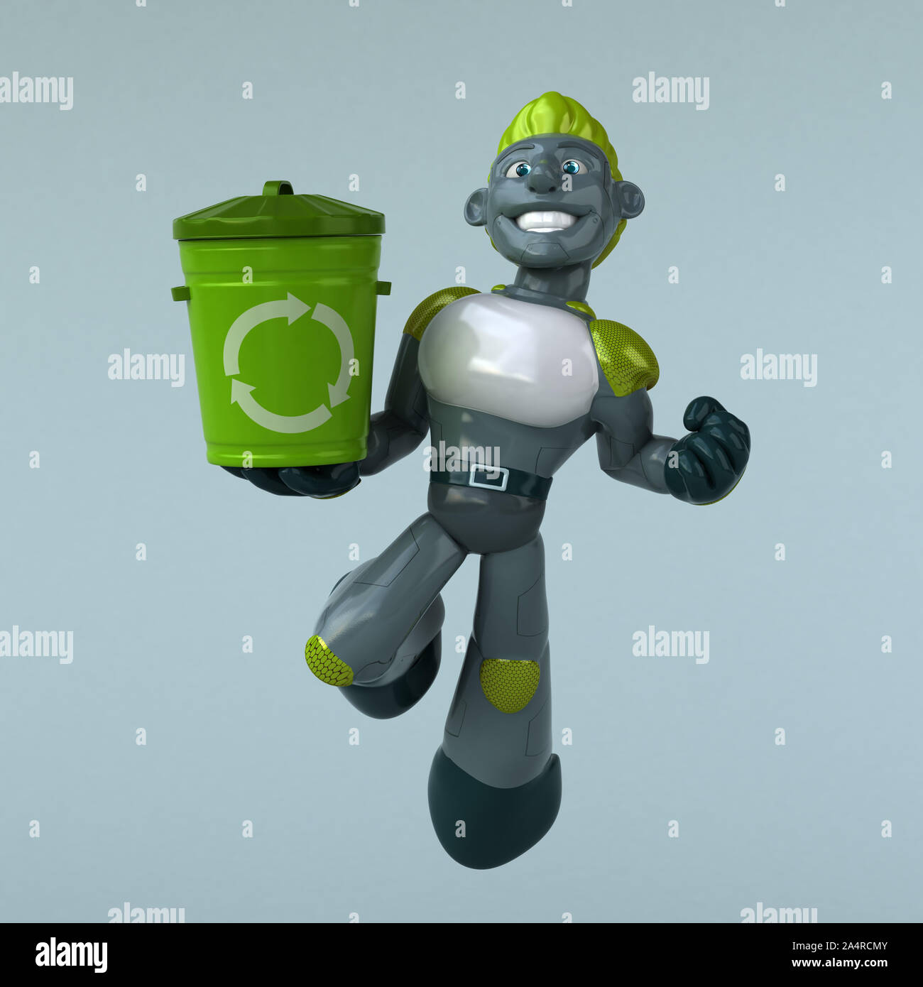 Green Robot - 3D Illustration Stock Photo - Alamy