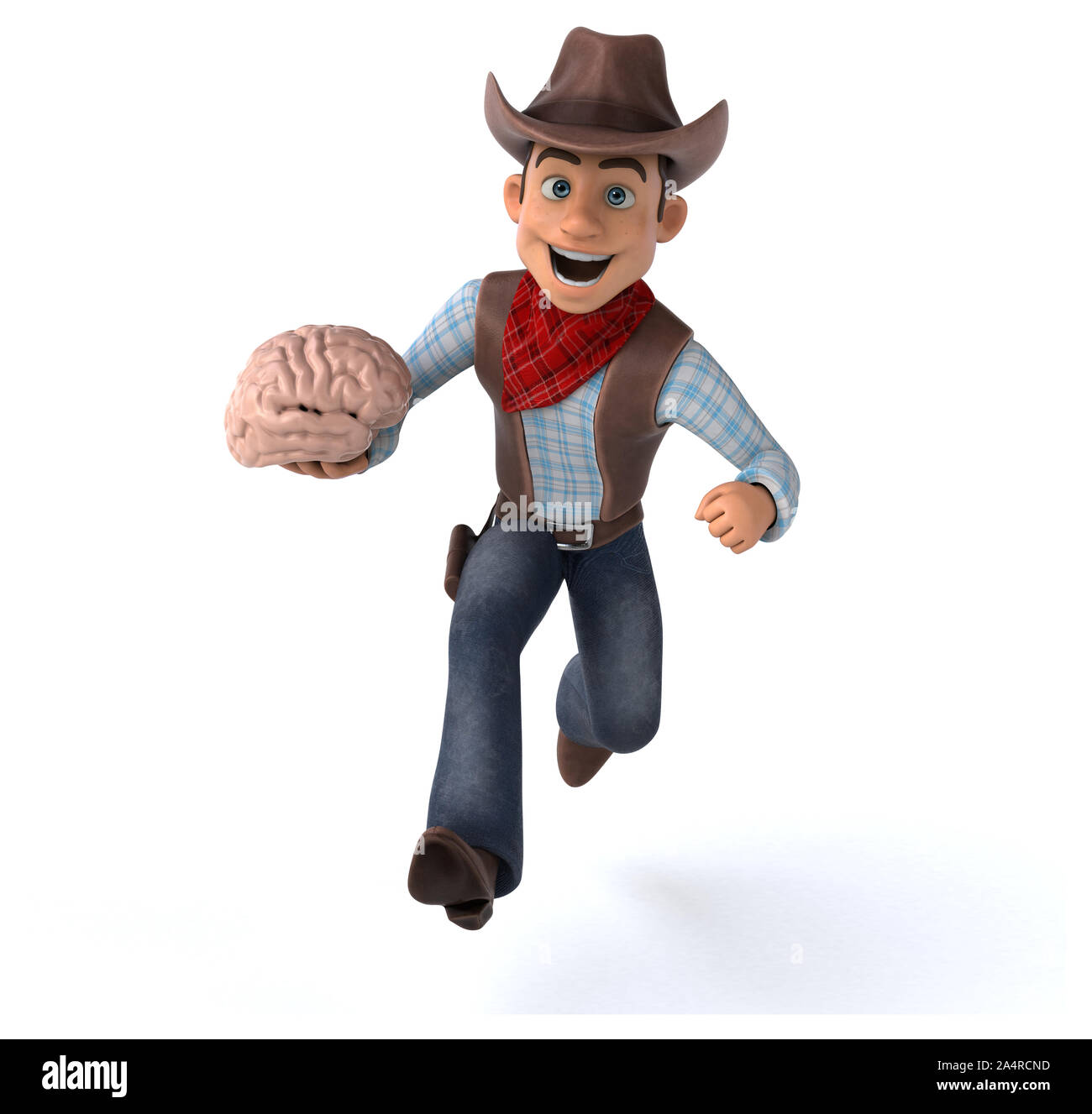 Fun Cowboy - 3D Illustration Stock Photo - Alamy