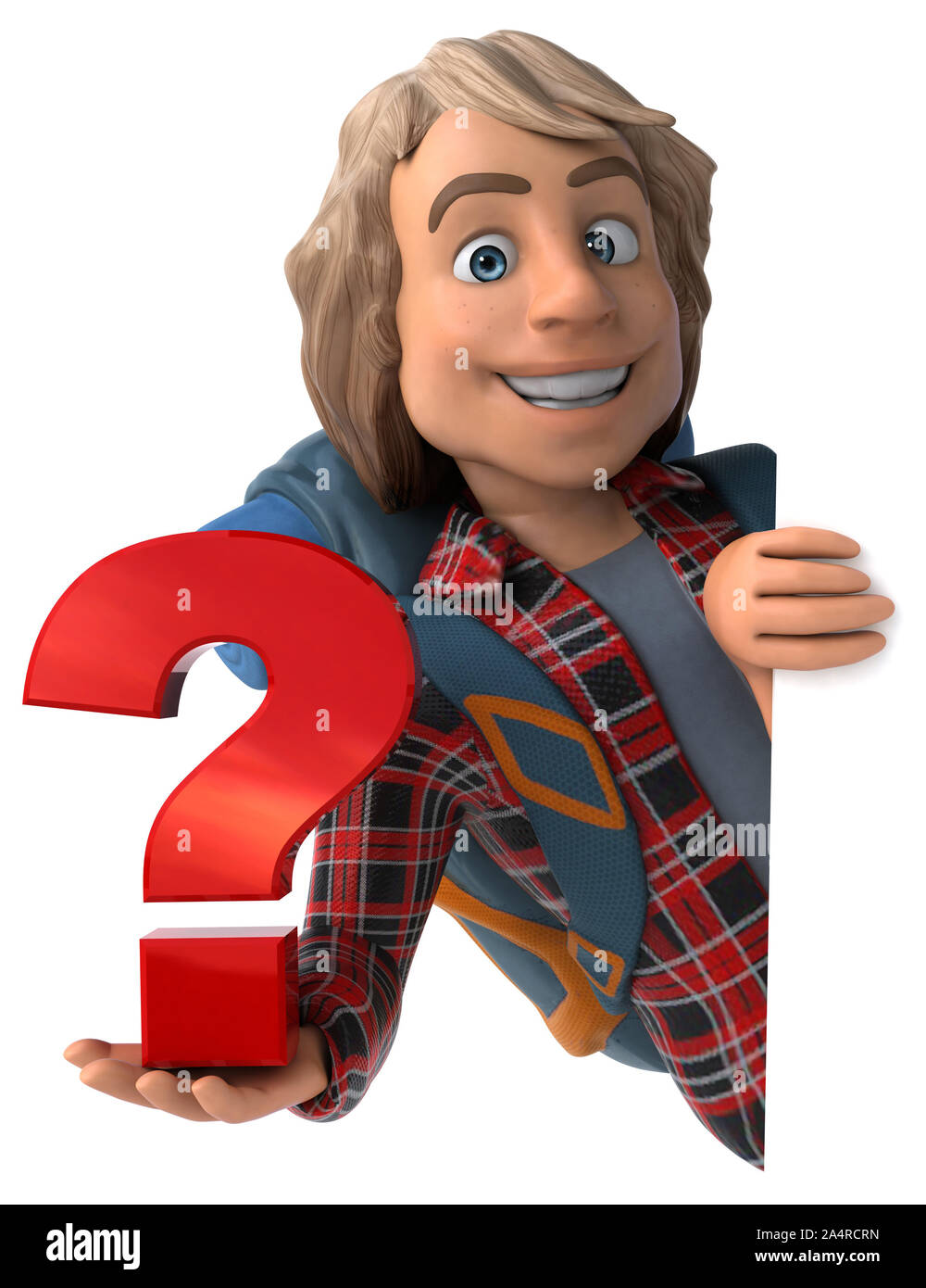 Fun backpacker cartoon guy Stock Photo - Alamy