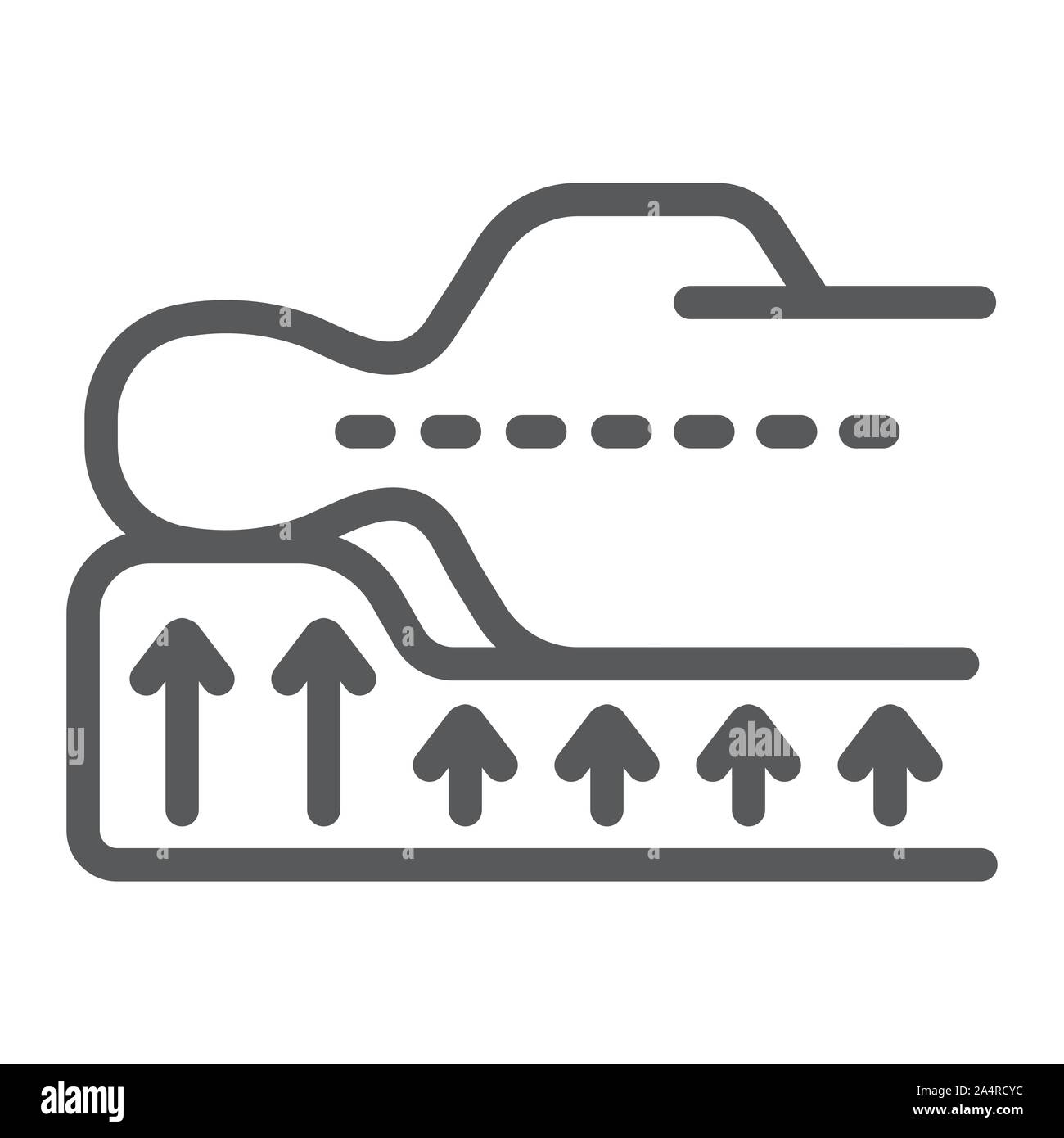 Correct sleep line icon, orthopedic and medical, posture support sign ...