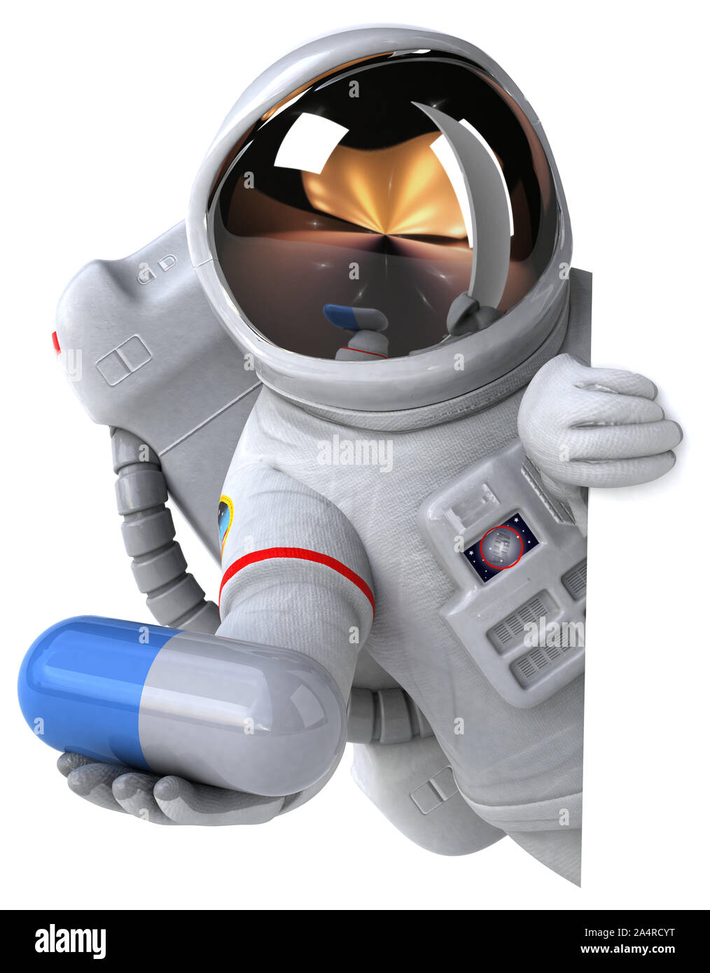 Fun astronaut - 3D Illustration Stock Photo - Alamy