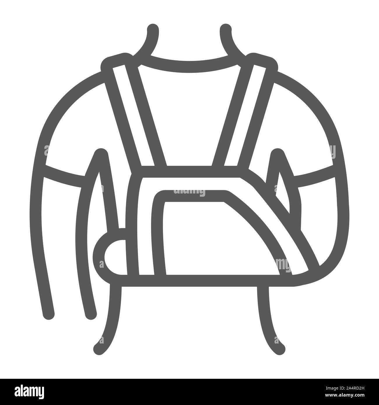 Shoulder immobilzer line icon, medical and healthcare, shoulder bandage ...