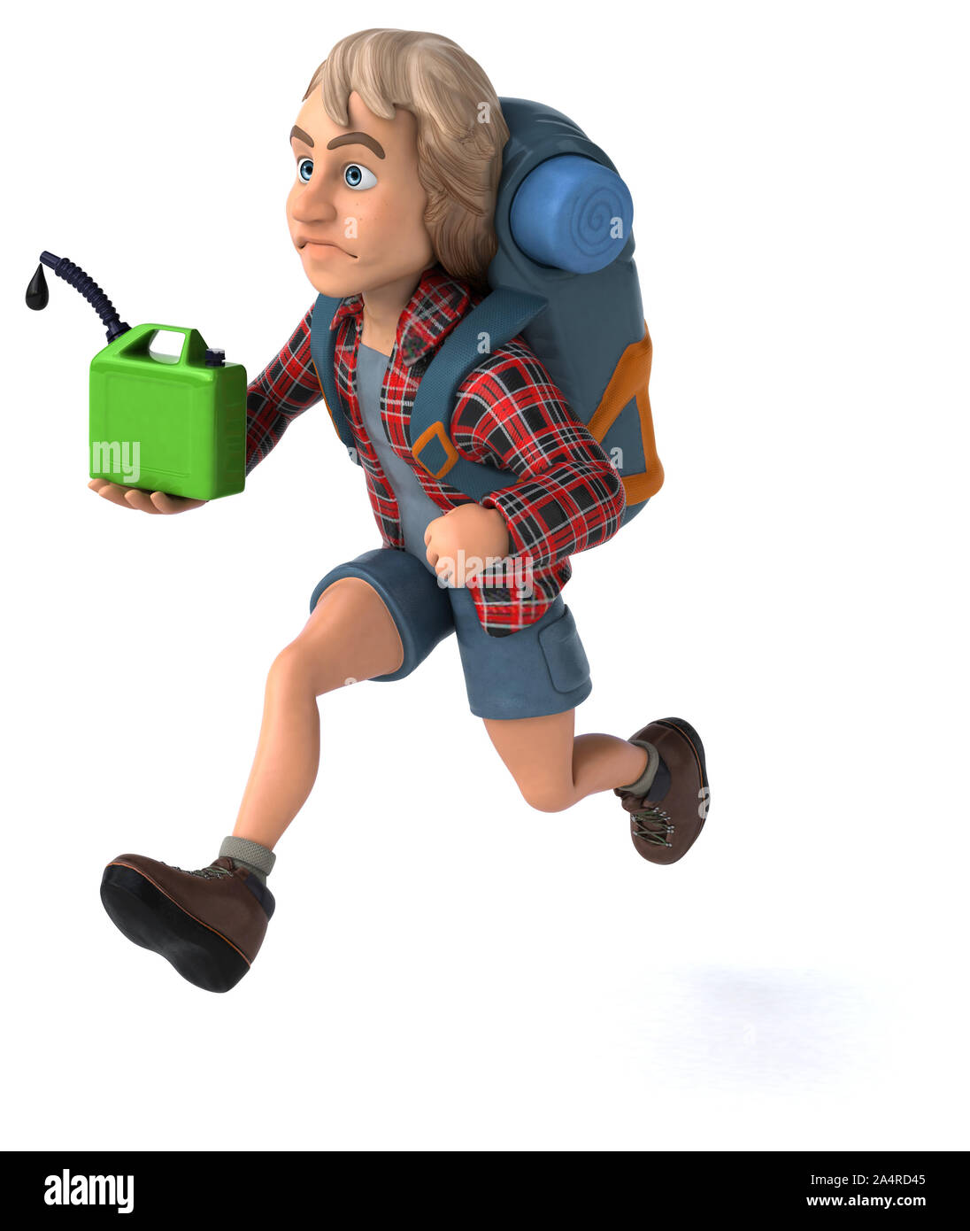Fun backpacker cartoon guy Stock Photo - Alamy