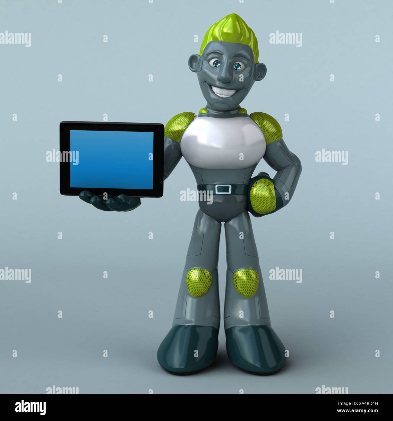 Green Robot - 3D Illustration Stock Photo - Alamy
