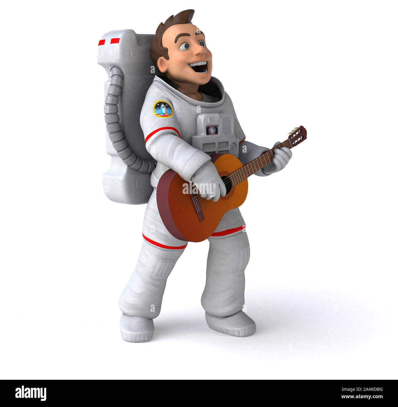 Fun astronaut - 3D Illustration Stock Photo - Alamy