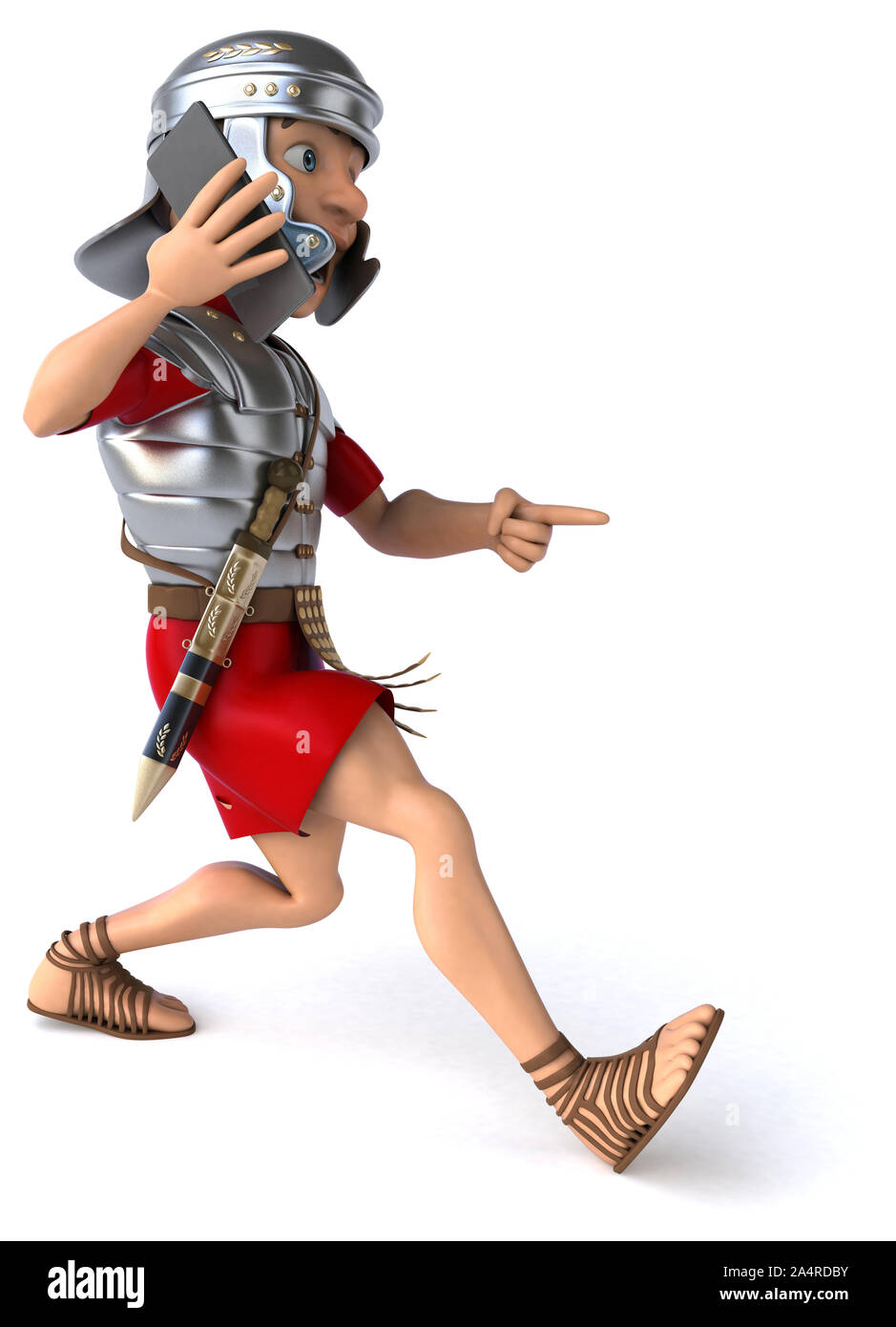 Fun roman soldier - 3D Illustration Stock Photo - Alamy