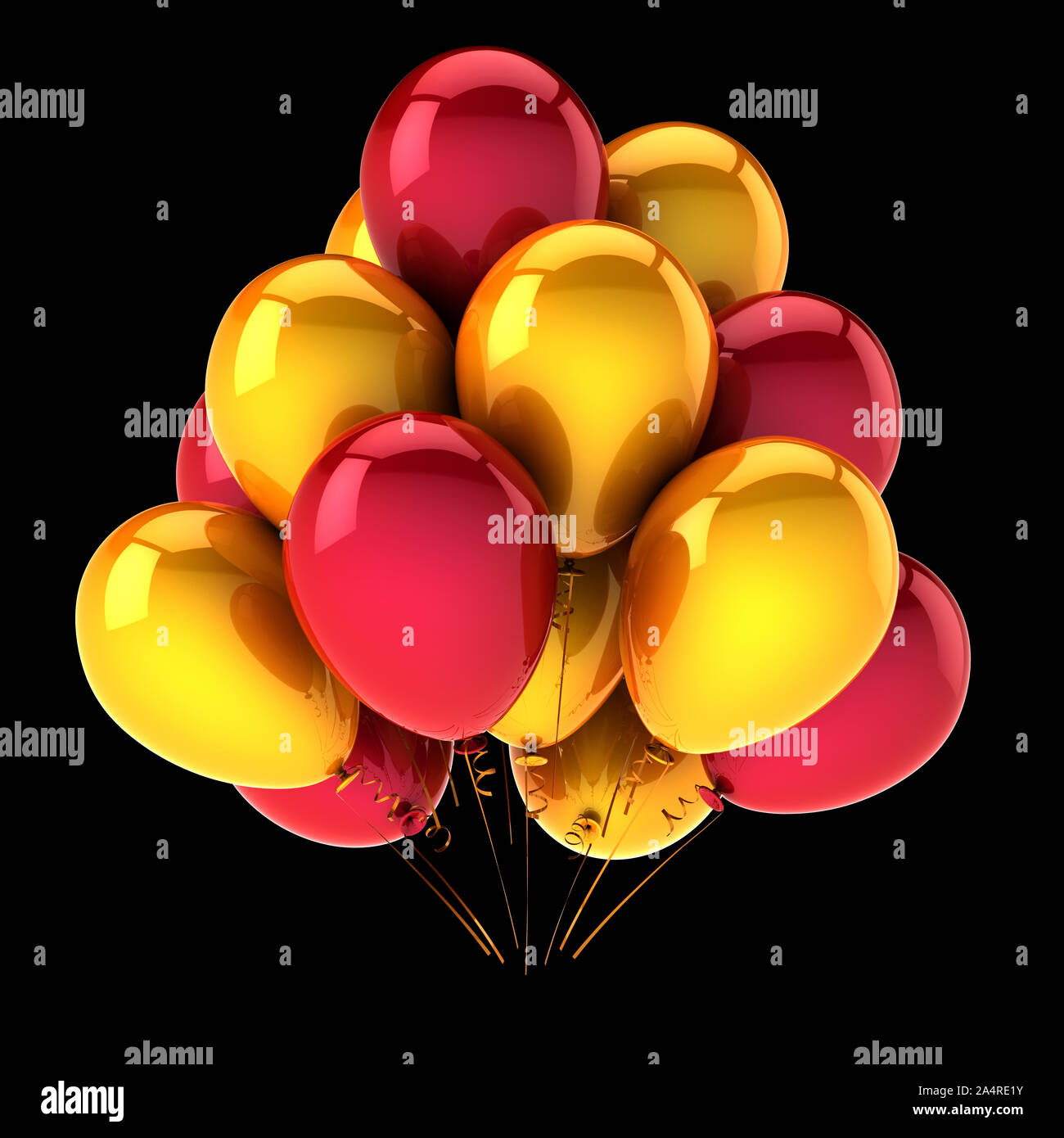 Celebrate symbol party balloons bunch yellow red colorful. Happy ...