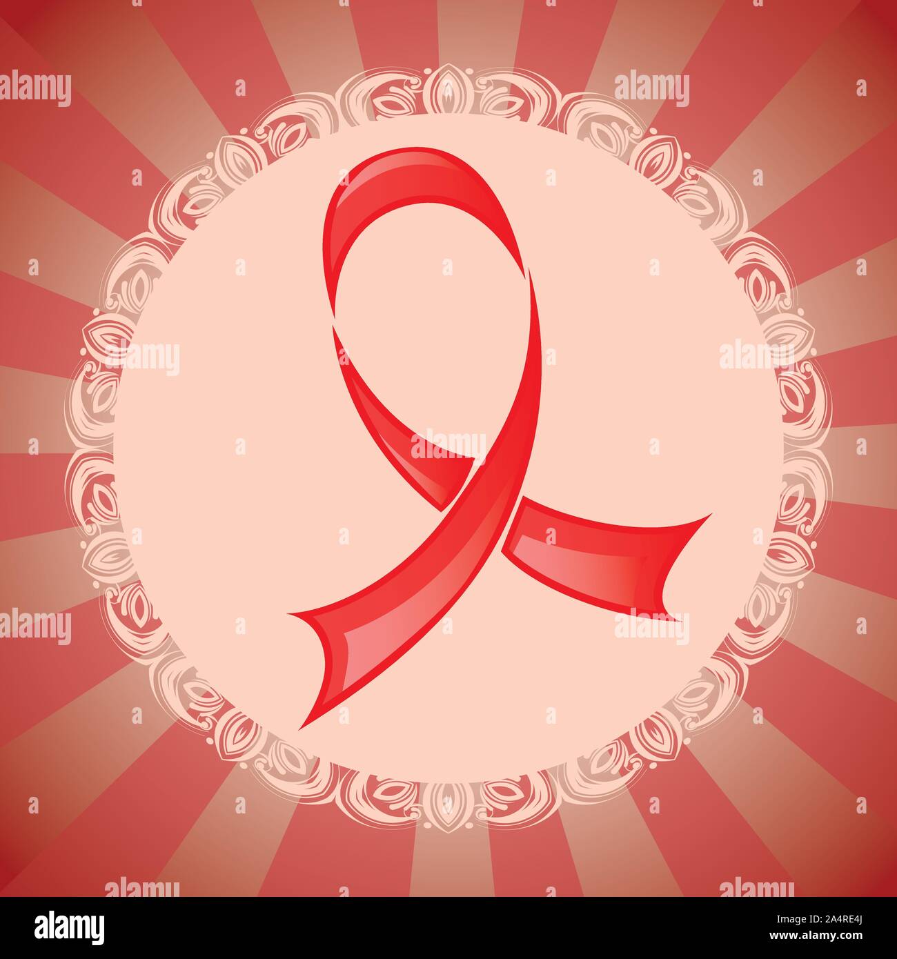 Stylized red support ribbon on abstract background Stock Vector Image ...