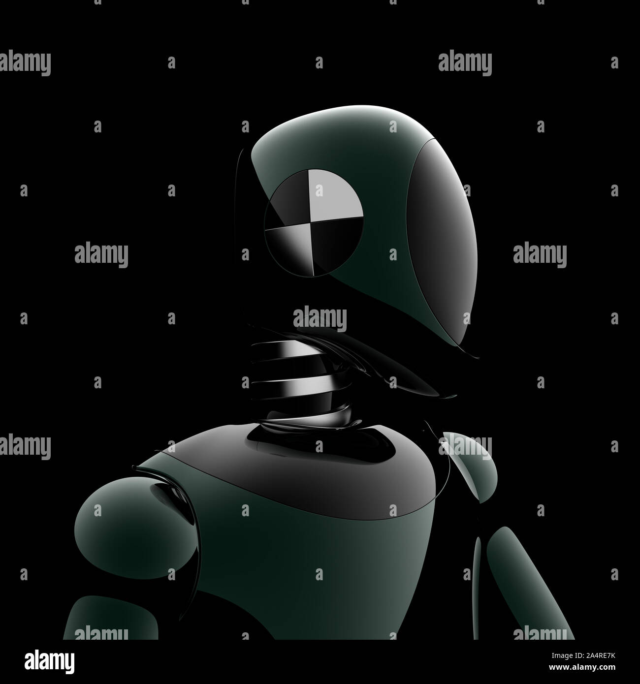 black android character robot cyborg crash test dummy portrait concept ...