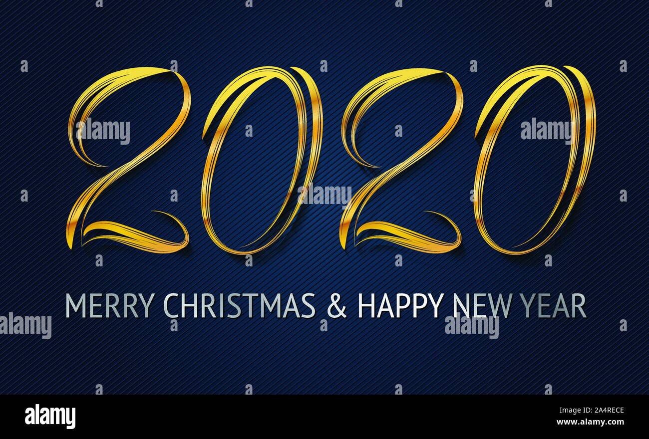 Vector lettering 2020 happy Stock Vector Images - Alamy