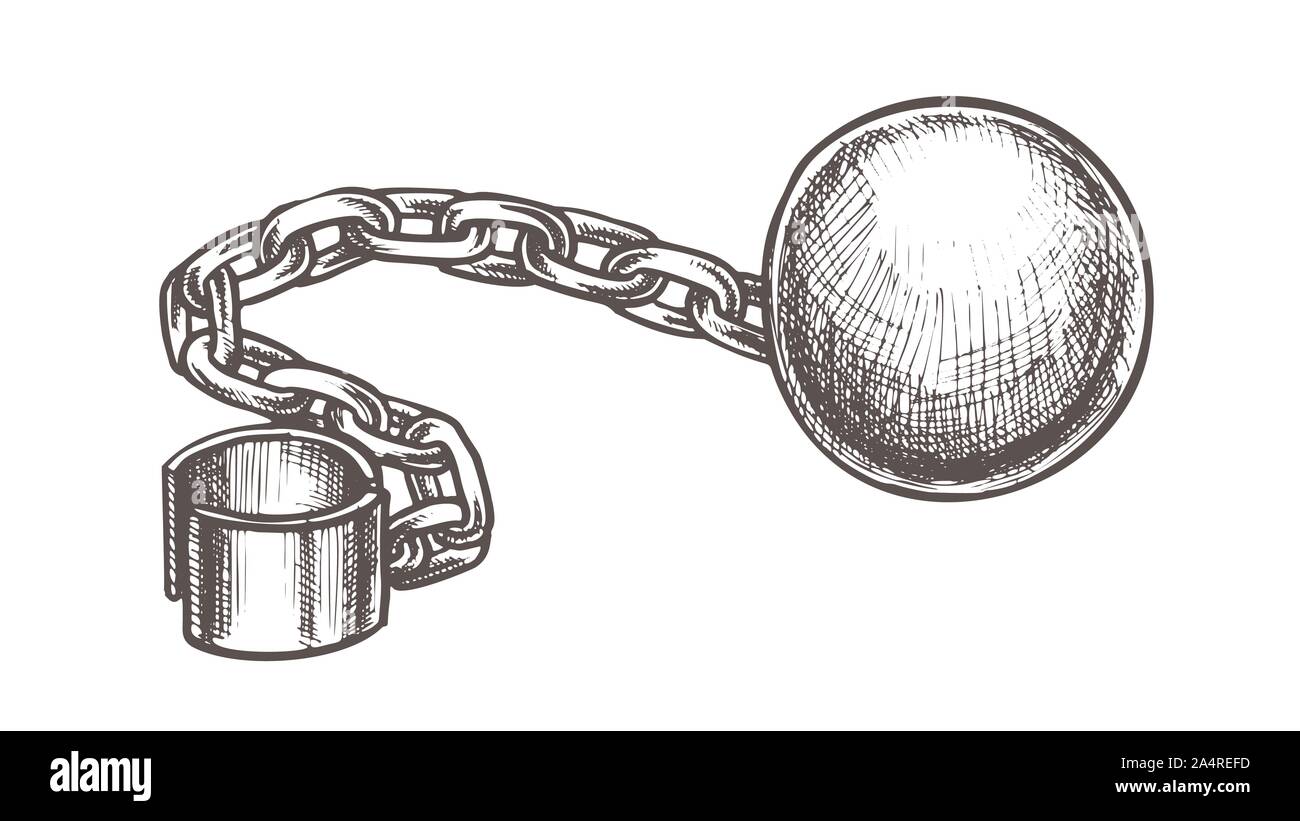 Ball And Chain Prisoner Accessory Retro Vector Stock Vector Image & Art ...