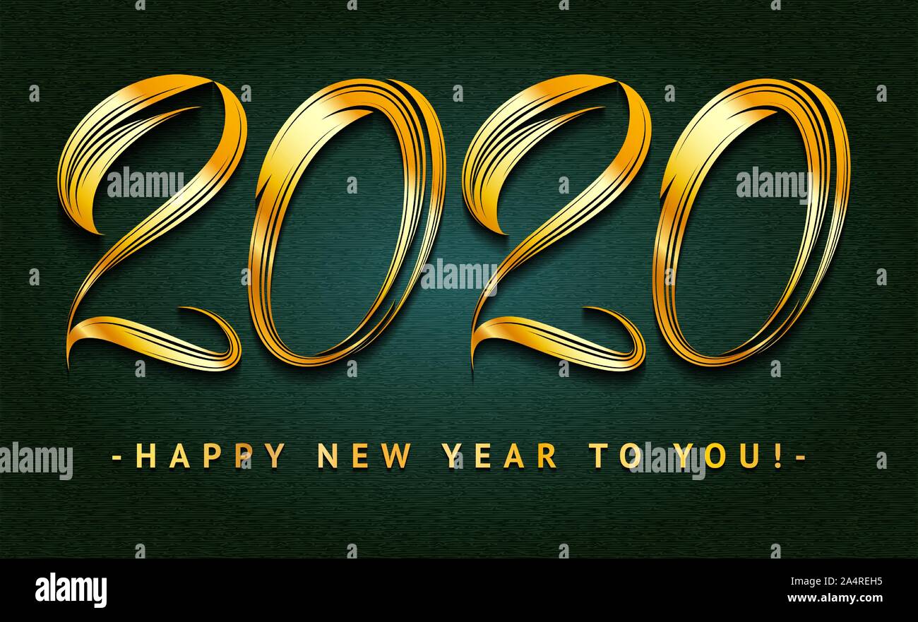 Hand drawn brush lettering 2020 Stock Vector Image & Art - Alamy