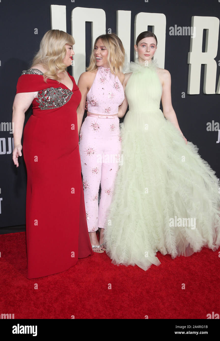 Los Angeles, Ca. 15th Oct, 2019. Rebel Wilson, Scarlett Johansson ...