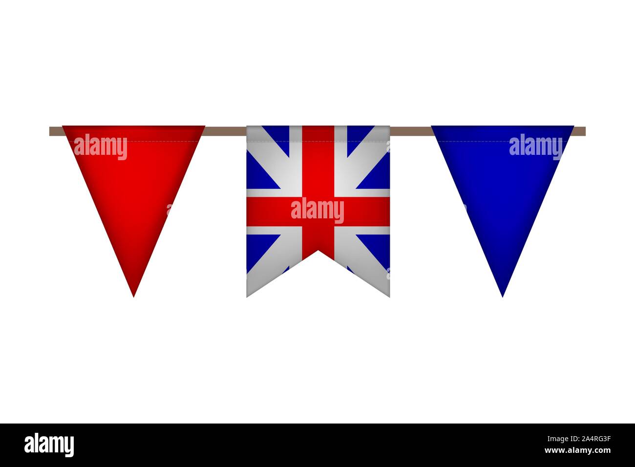 Great Britain triangle garland with flags. United Kingdom carnaval and ...