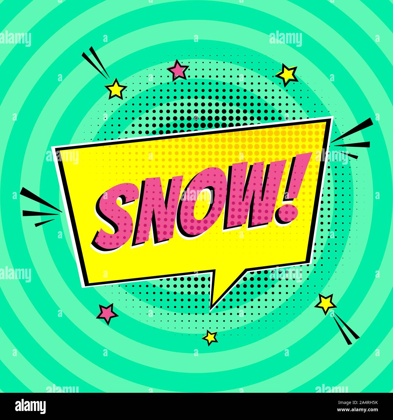 Comic Lettering Snow In The Speech Bubbles Comic Style Flat Design ...