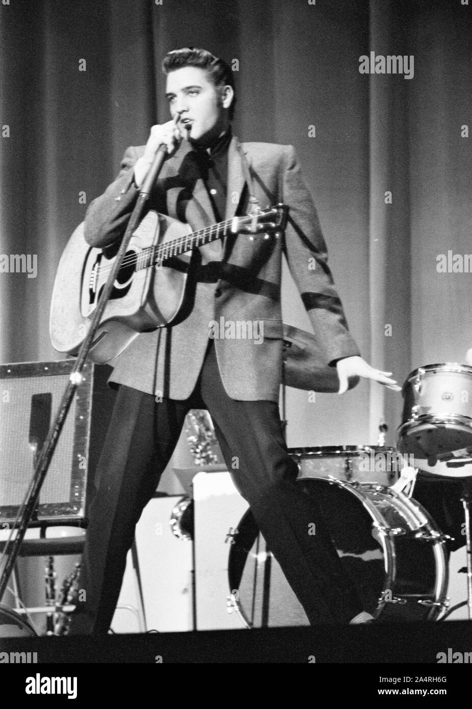 Elvis Presley performing on May 26, 1956. The performance took place at ...