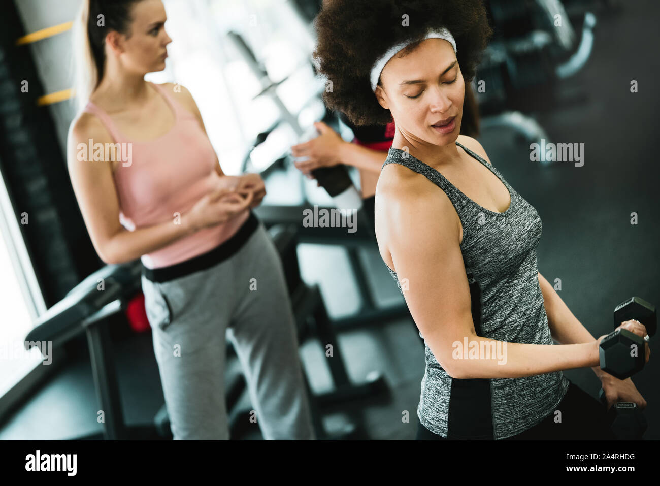 Group of healthy fit people at the gym exercising Stock Photo - Alamy
