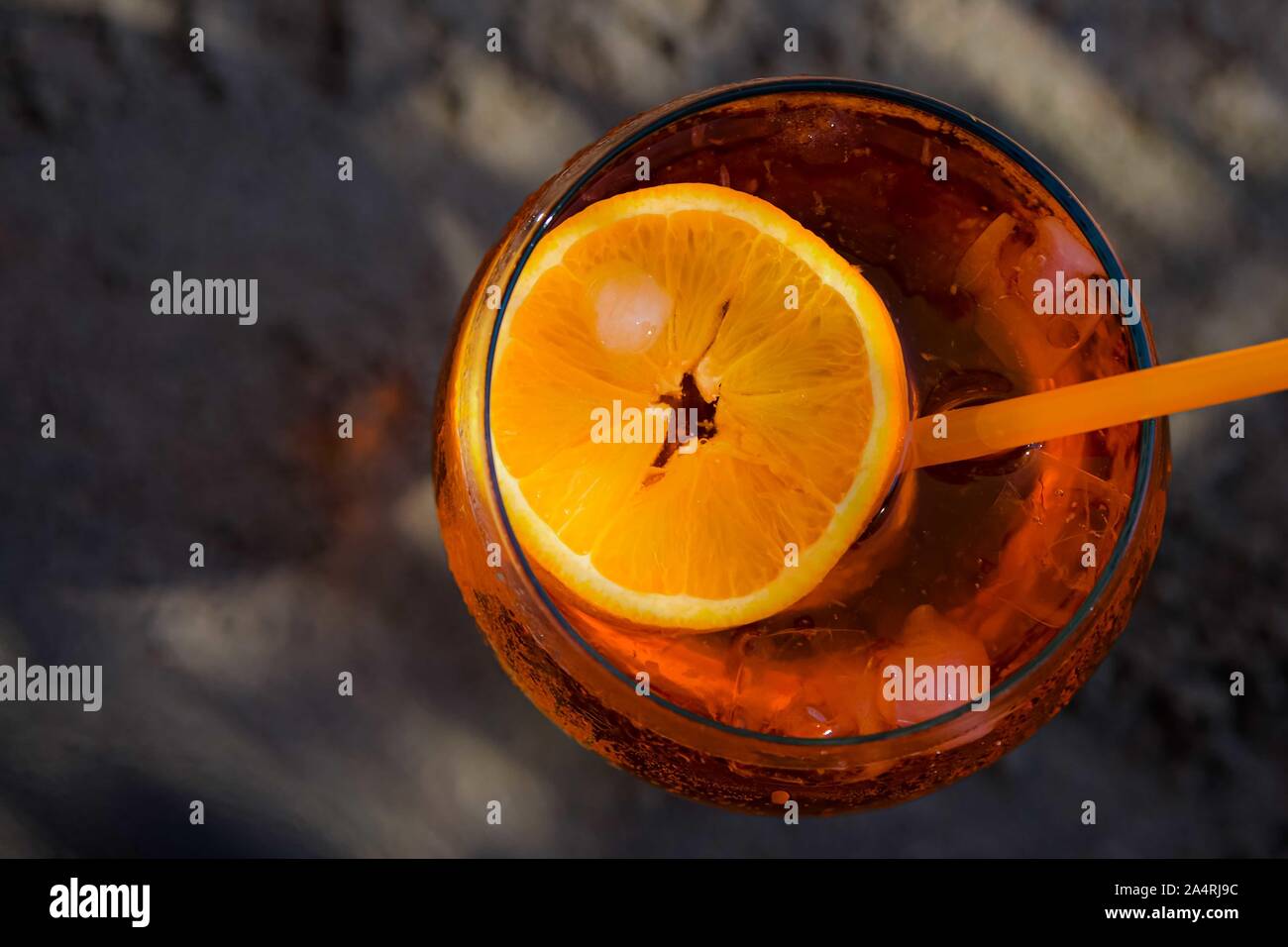 Glass orange juice top down hi-res stock photography and images - Alamy