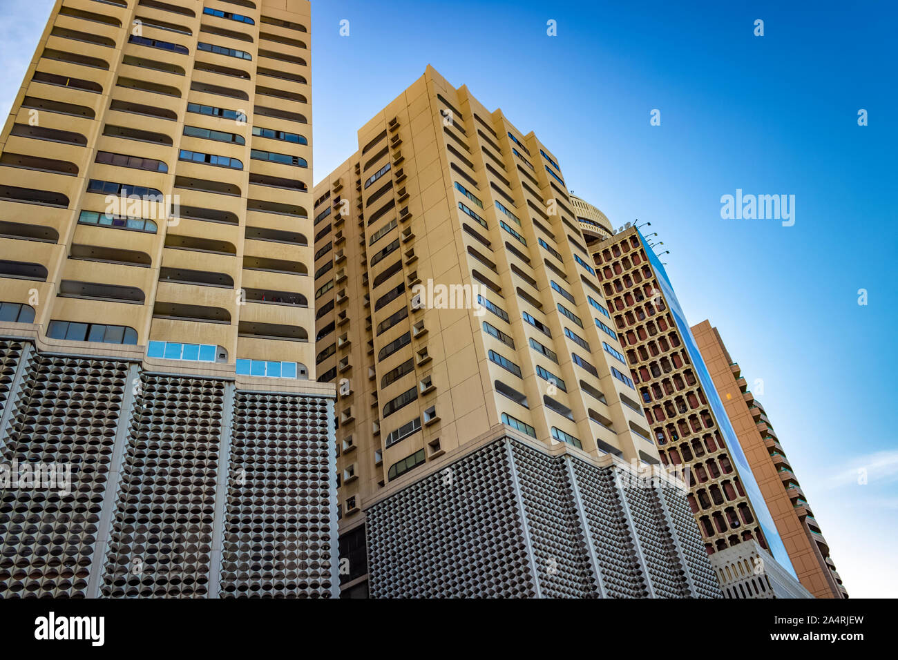 District downtown. View of the beautiful modern high-rise buildings ...