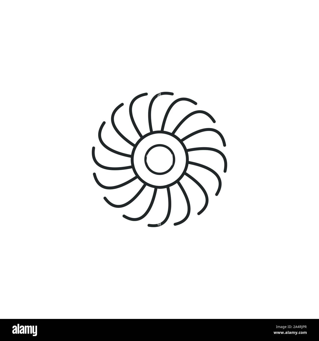 Air Plane turbine, engine or wind fan icon. Stock Vector illustration ...