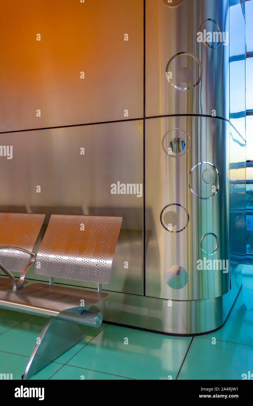 Modern interior design in high-tech style in a public place Stock Photo ...