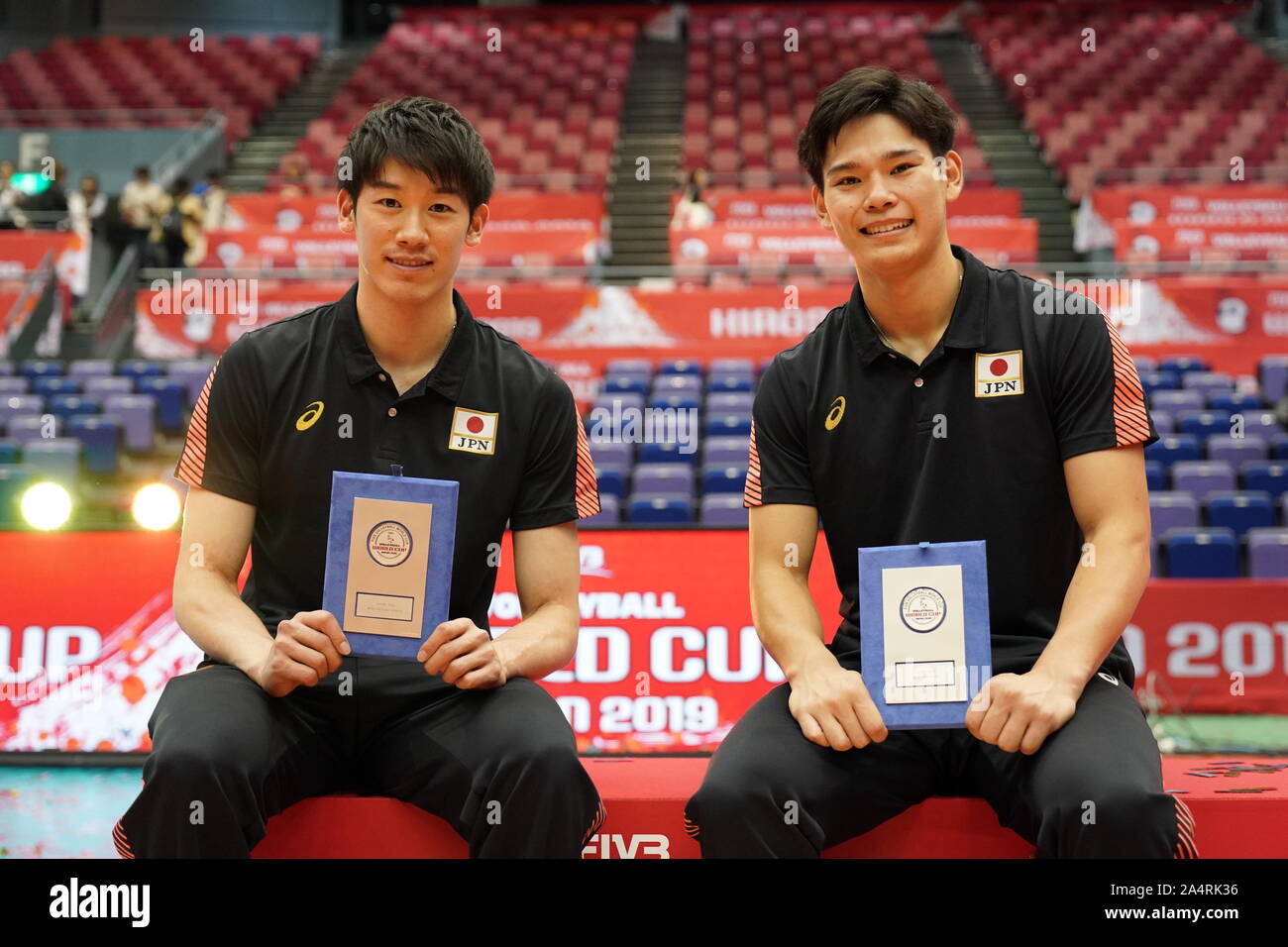 Hiroshima, Japan. 15th Oct, 2019. Best Outside Spikers Yuki Ishikawa ...