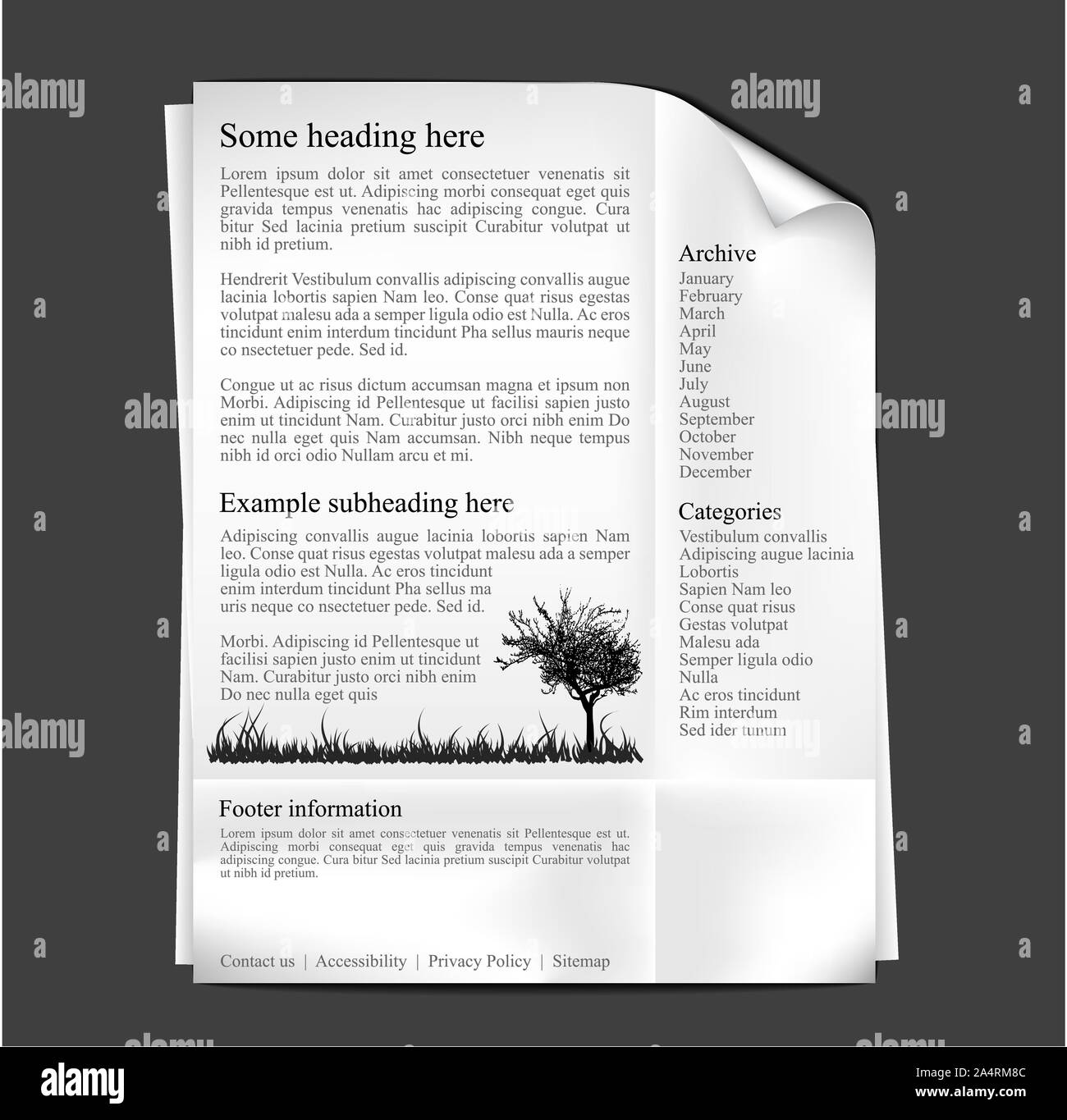 Turned sheet Stock Vector Images - Alamy