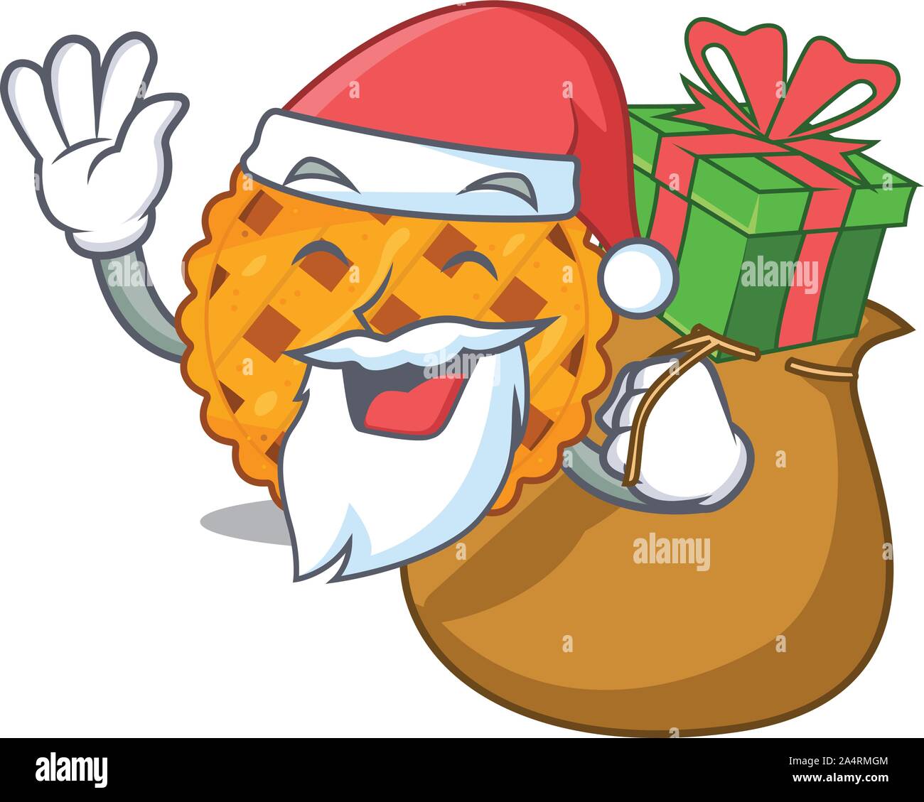Santa with gift pumpkin pie in a character jar Stock Vector Image & Art ...