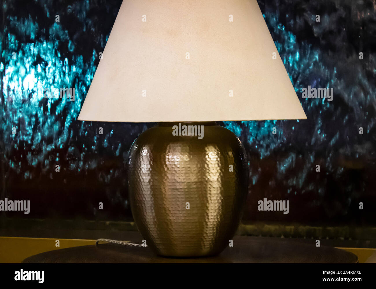 The evening lamp is off in a dark room Stock Photo - Alamy