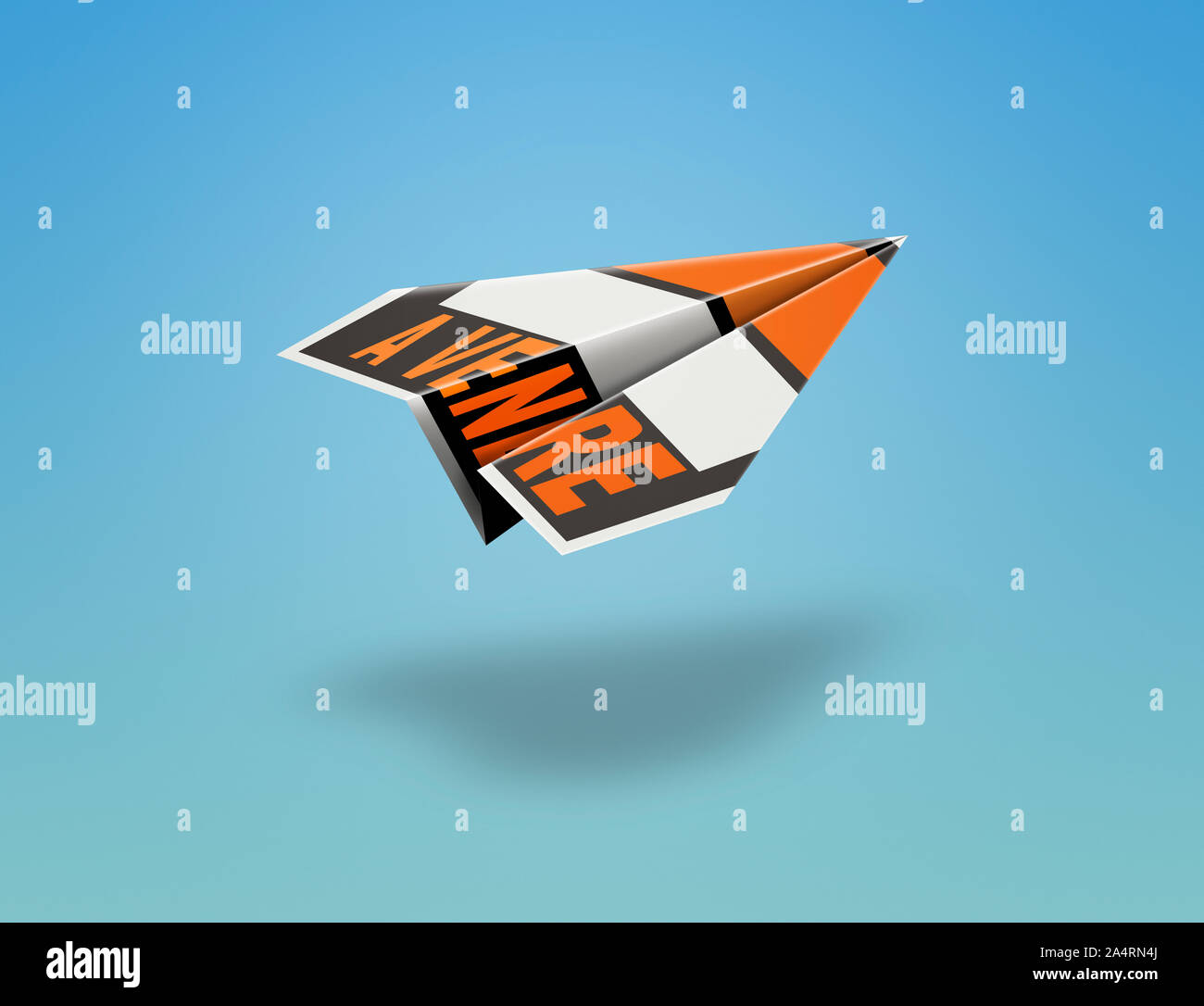 Flying paper plane with the words for sale in french Stock Photo - Alamy