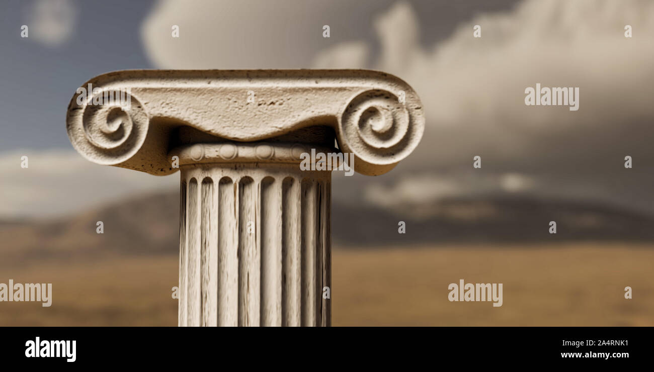 close up of an ancient greek column 3d illustration Stock Photo - Alamy