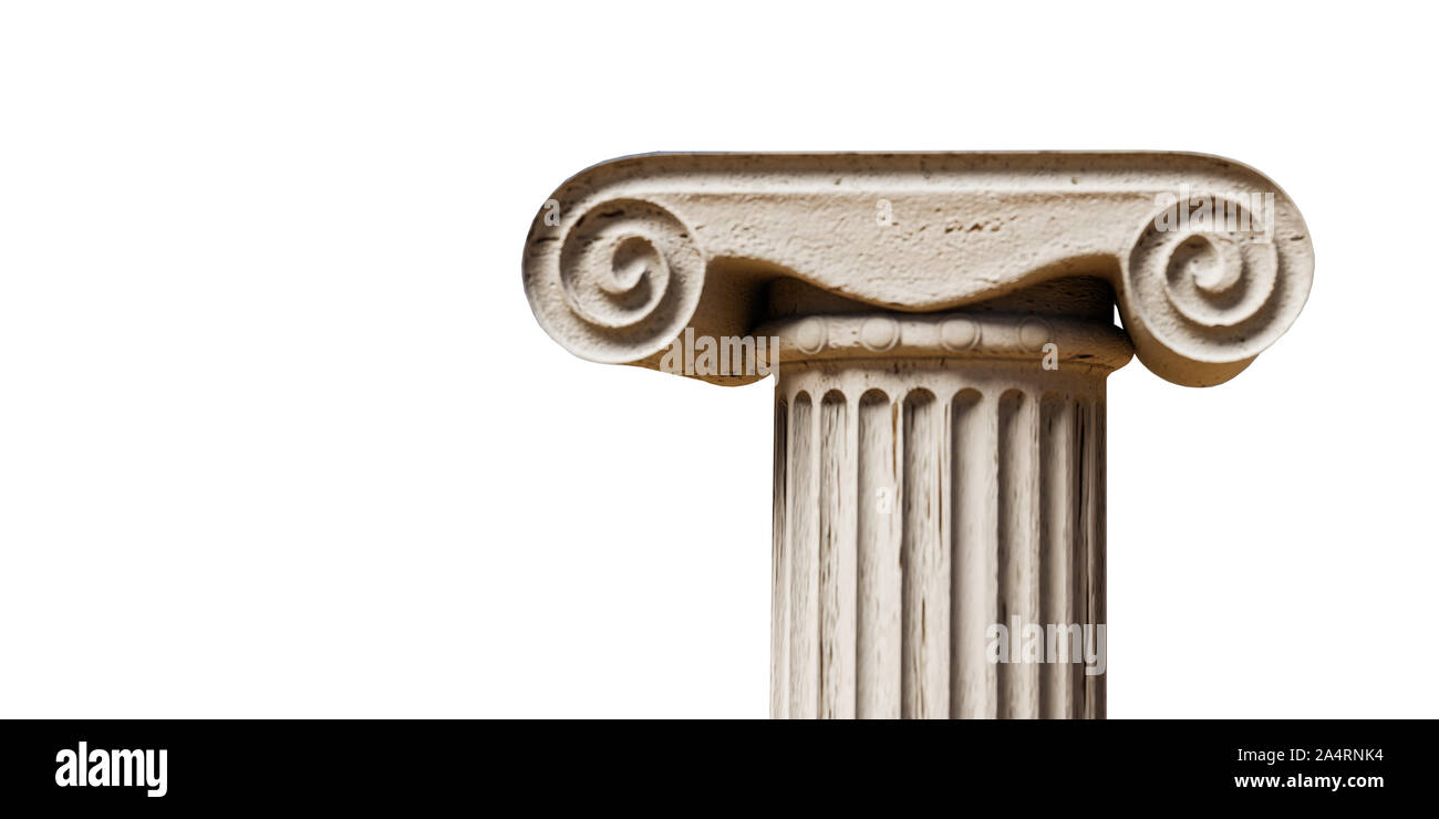ancient greek column isolated on white background 3d illustration Stock ...