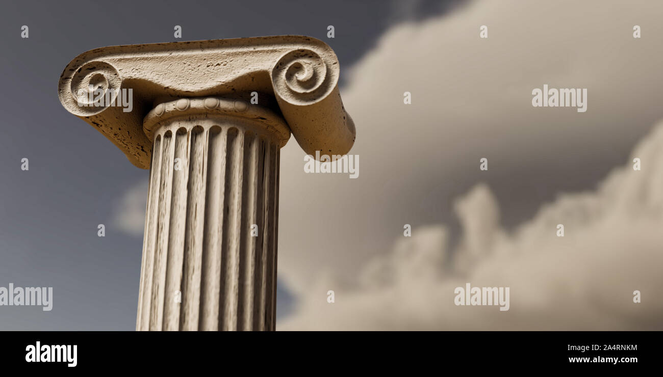 close up of an ancient greek column 3d illustration Stock Photo - Alamy
