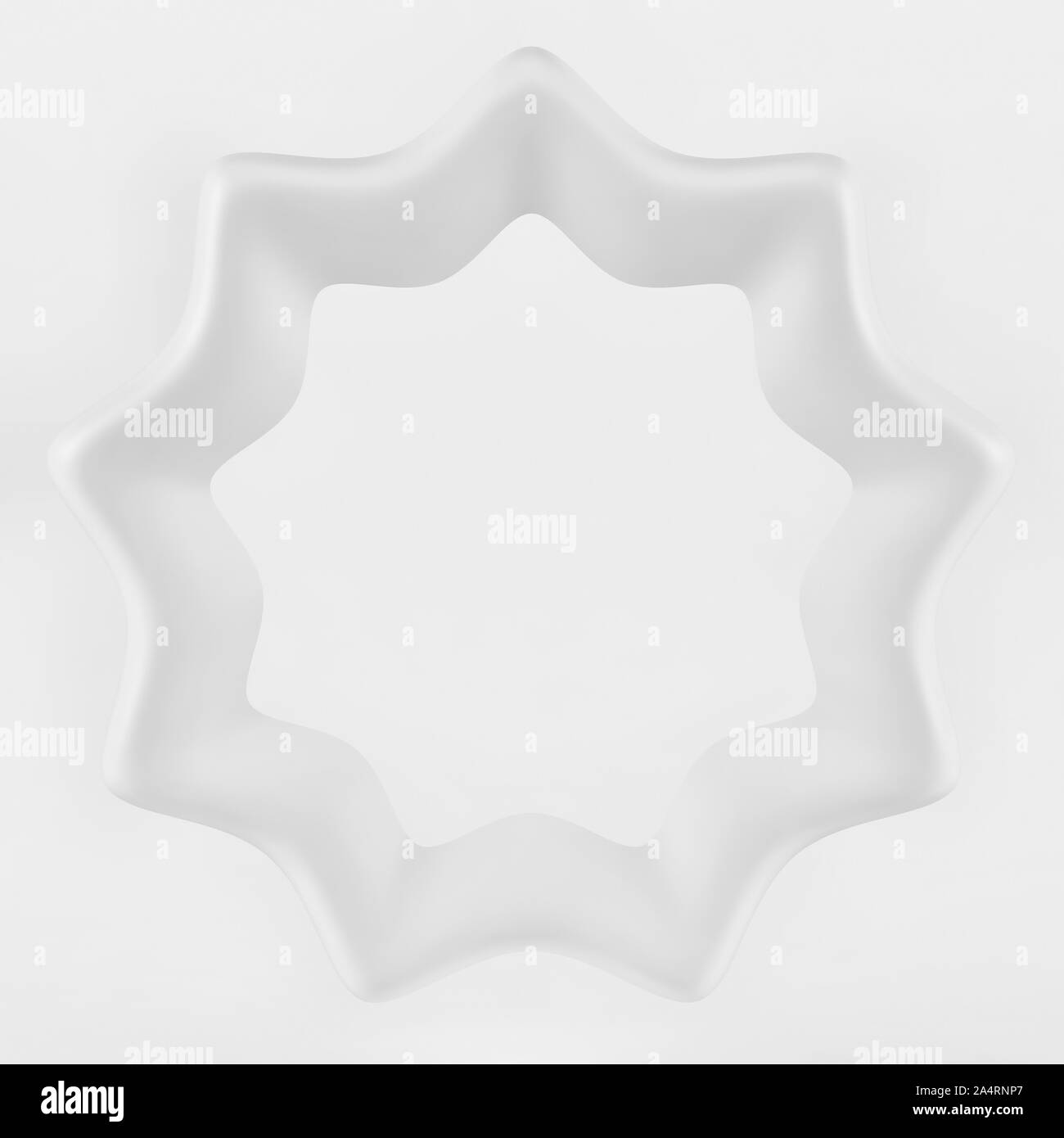 3d round white ribbon frame. Isolated on white background Stock Photo ...