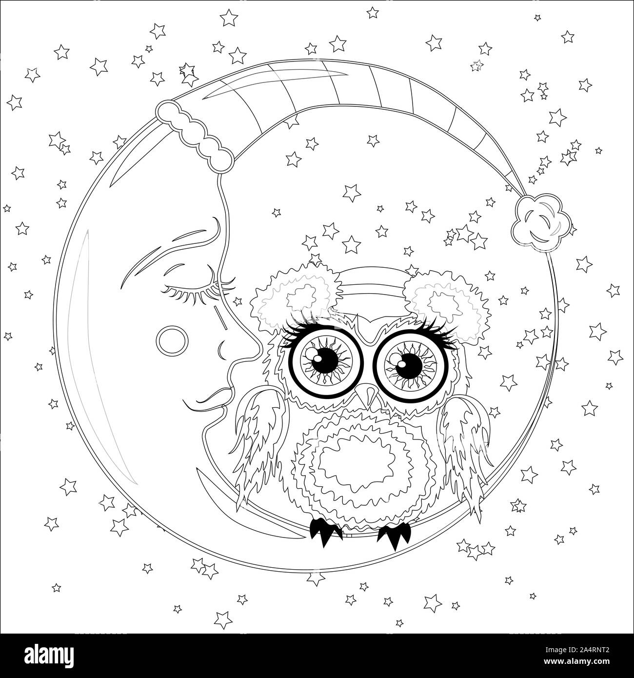 Fancy Owl Coloring Book Pages