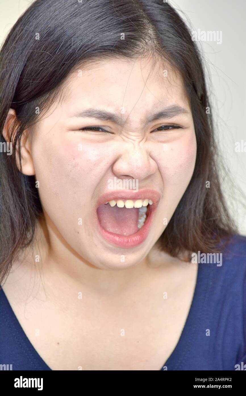 Stressed Filipina Female Stock Photo - Alamy