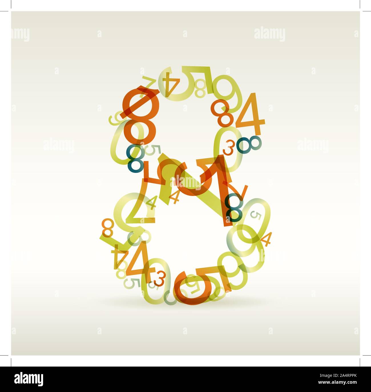 Number eight made from colorful numbers - check my portfolio for other ...