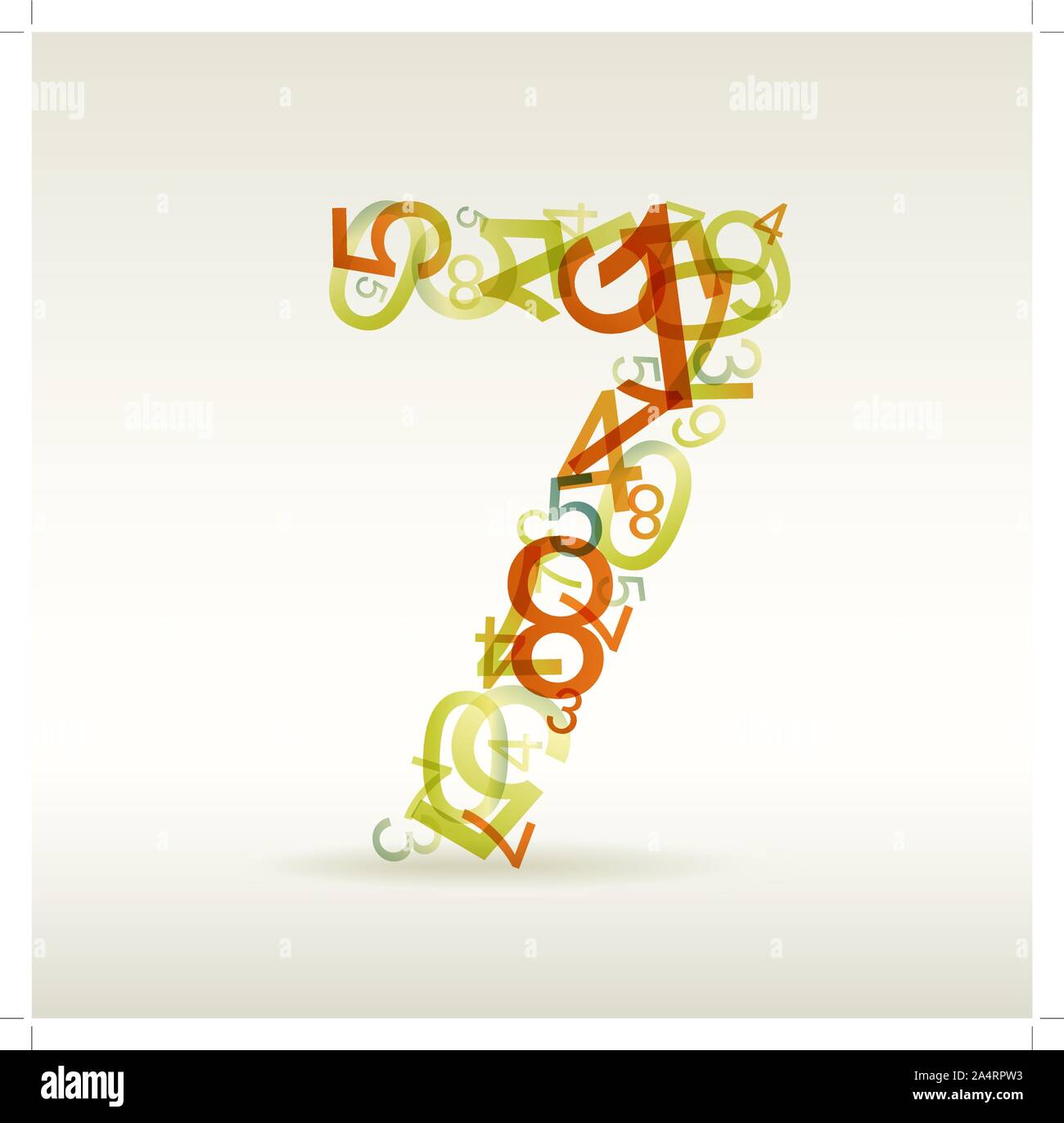 Number seven made from colorful numbers - check my portfolio for other ...