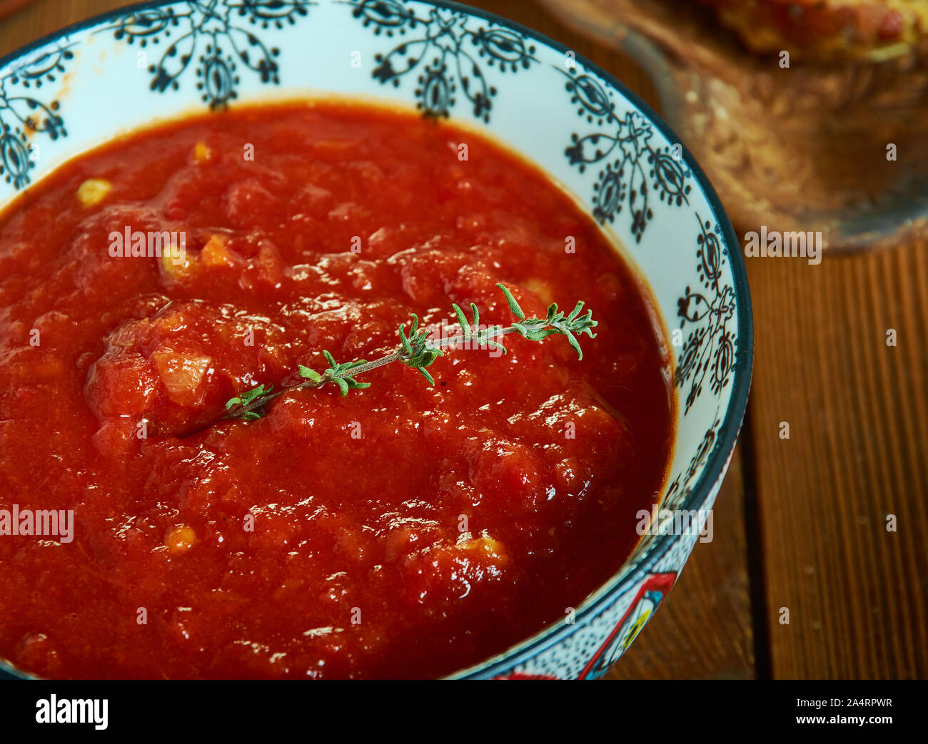 Authentic Salsa ranchera from Mexico, consists of roasted tomatoes ...