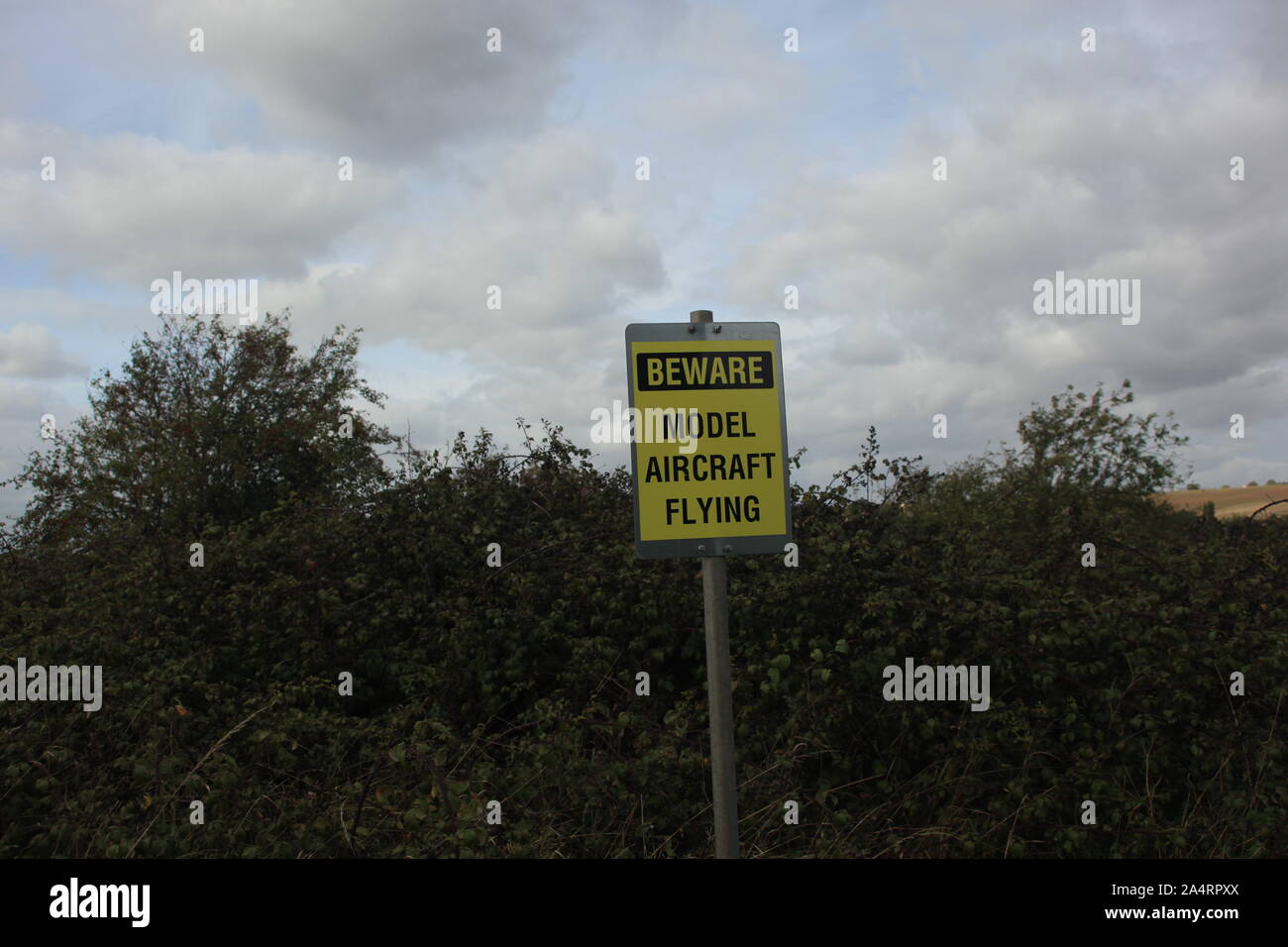 Warning aircraft sign uk hi-res stock photography and images - Alamy