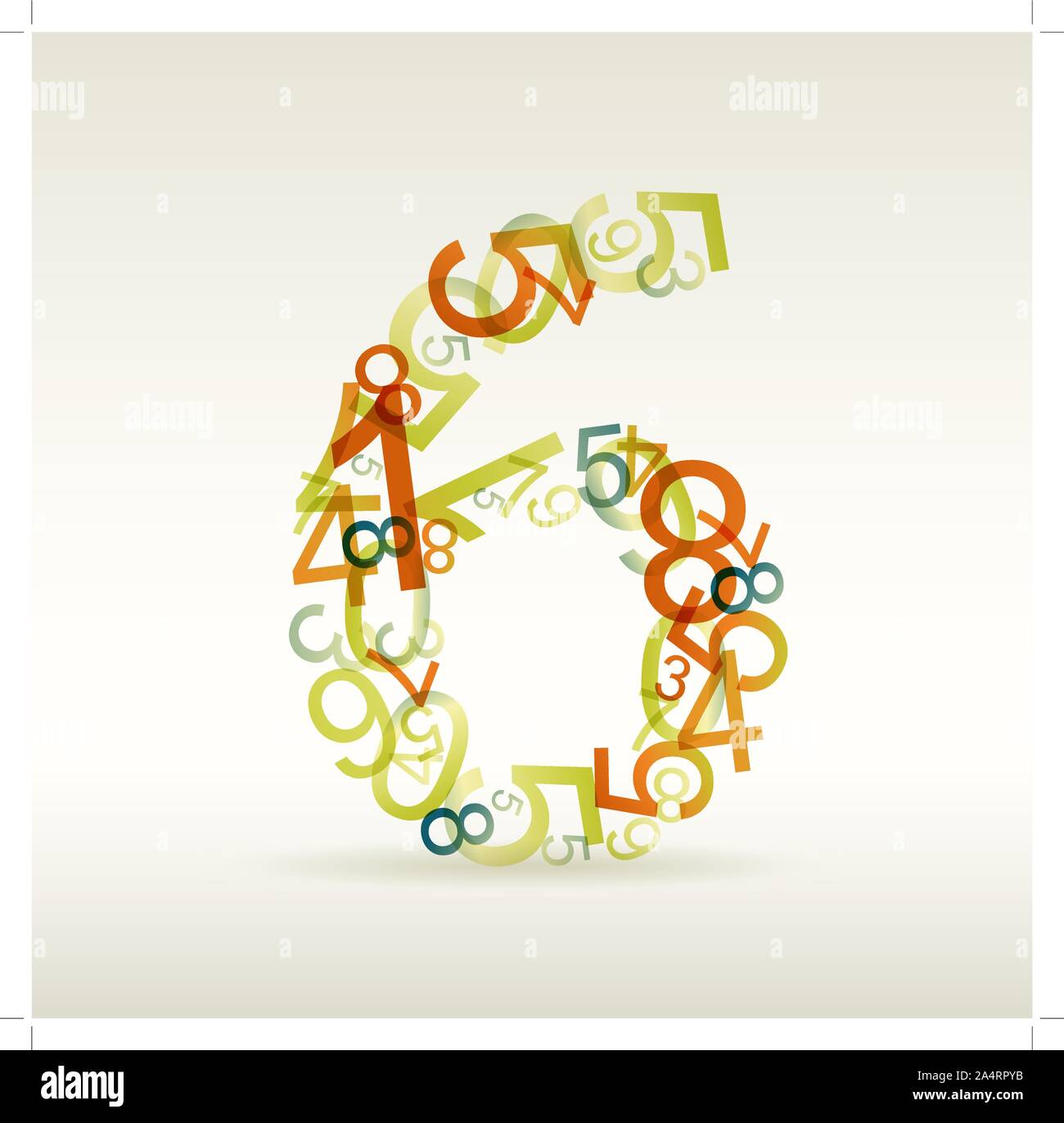 Number six made from colorful numbers - check my portfolio for other ...