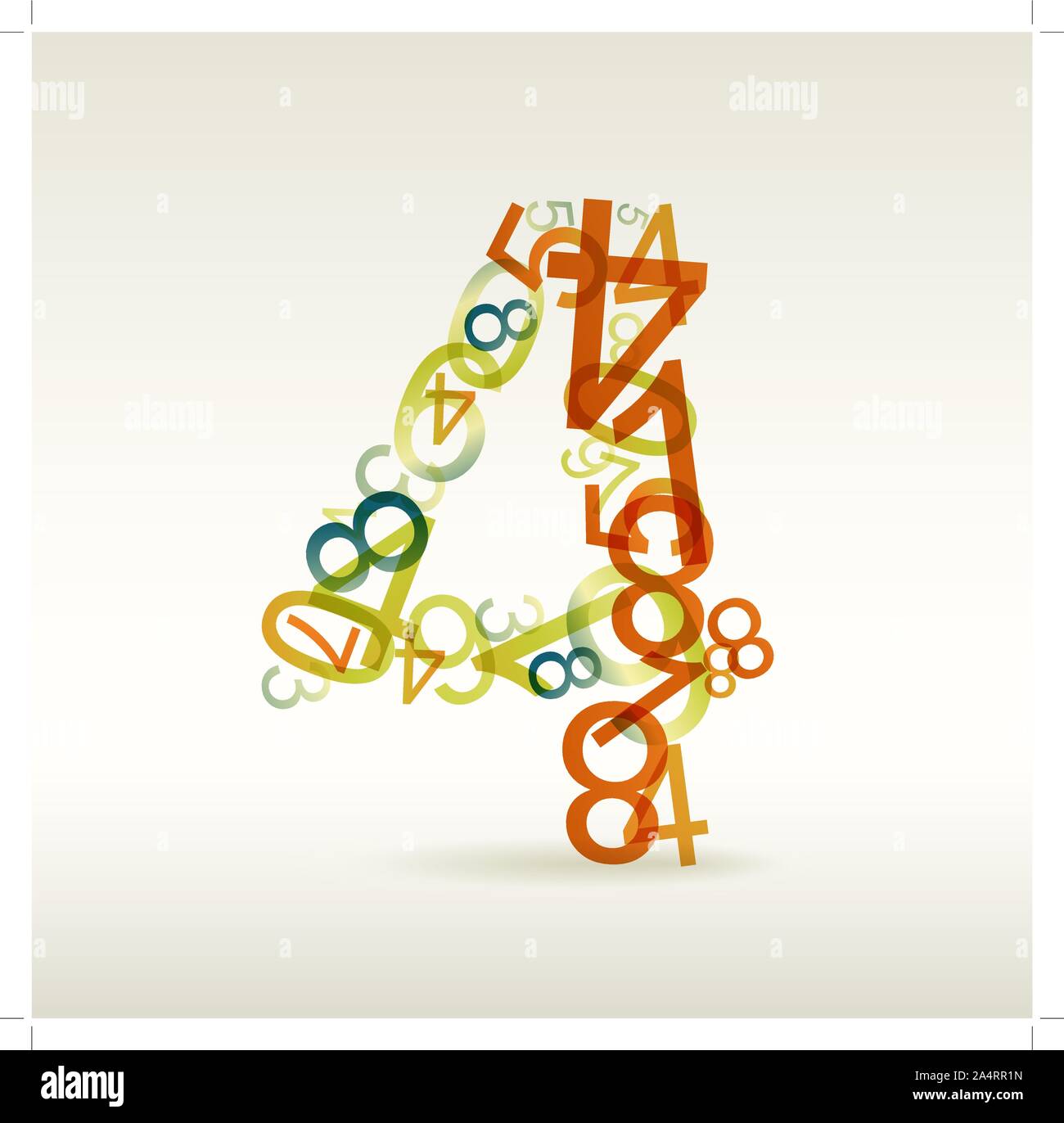 Number four made from colorful numbers - check my portfolio for other ...