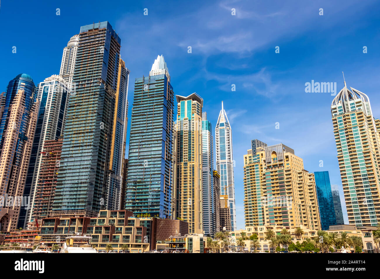 High-rise houses of modern futuristic design of Dubai Marina district ...