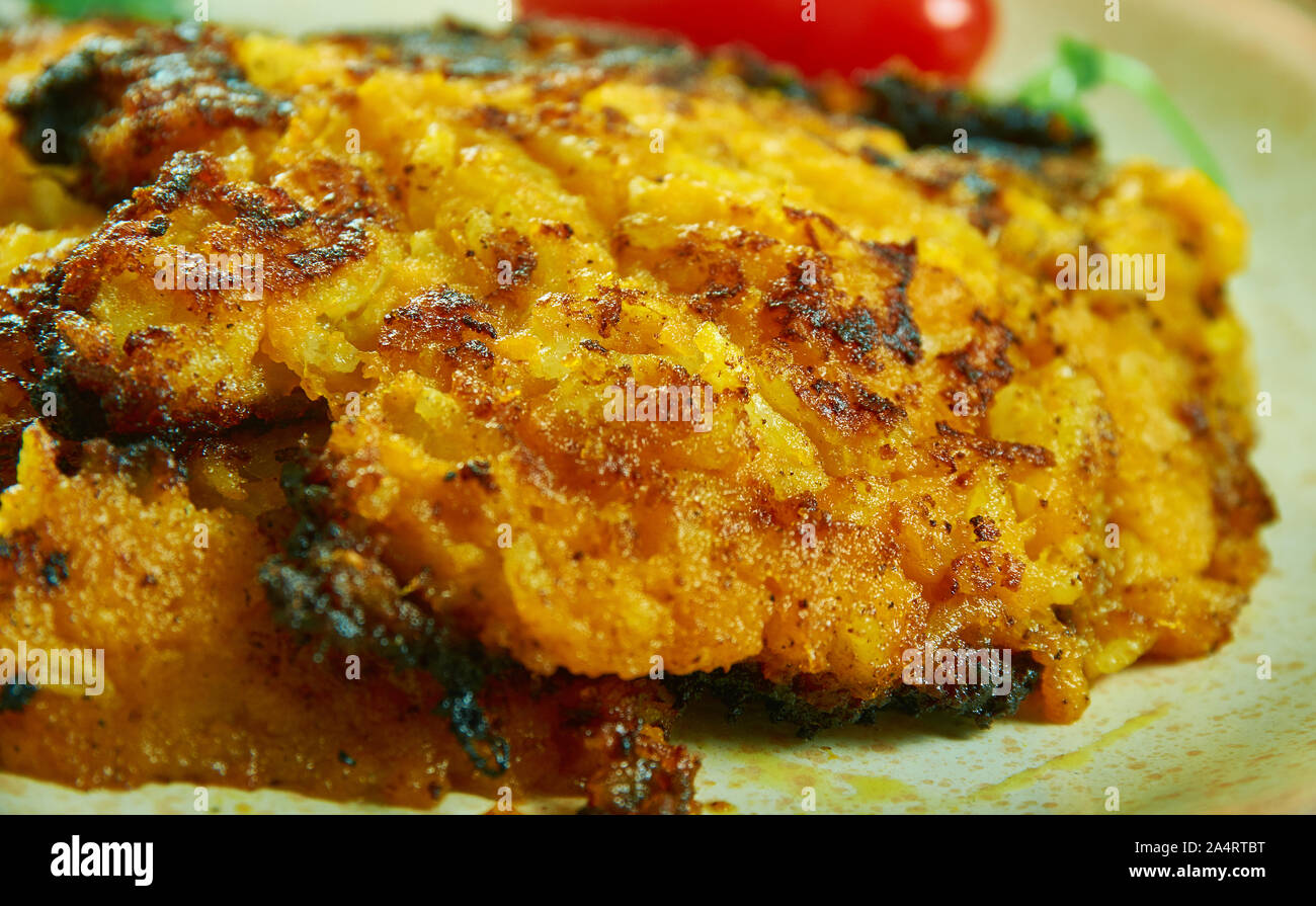 Spaghetti Squash Rosti, traditional German, Swiss dish, close up Stock ...