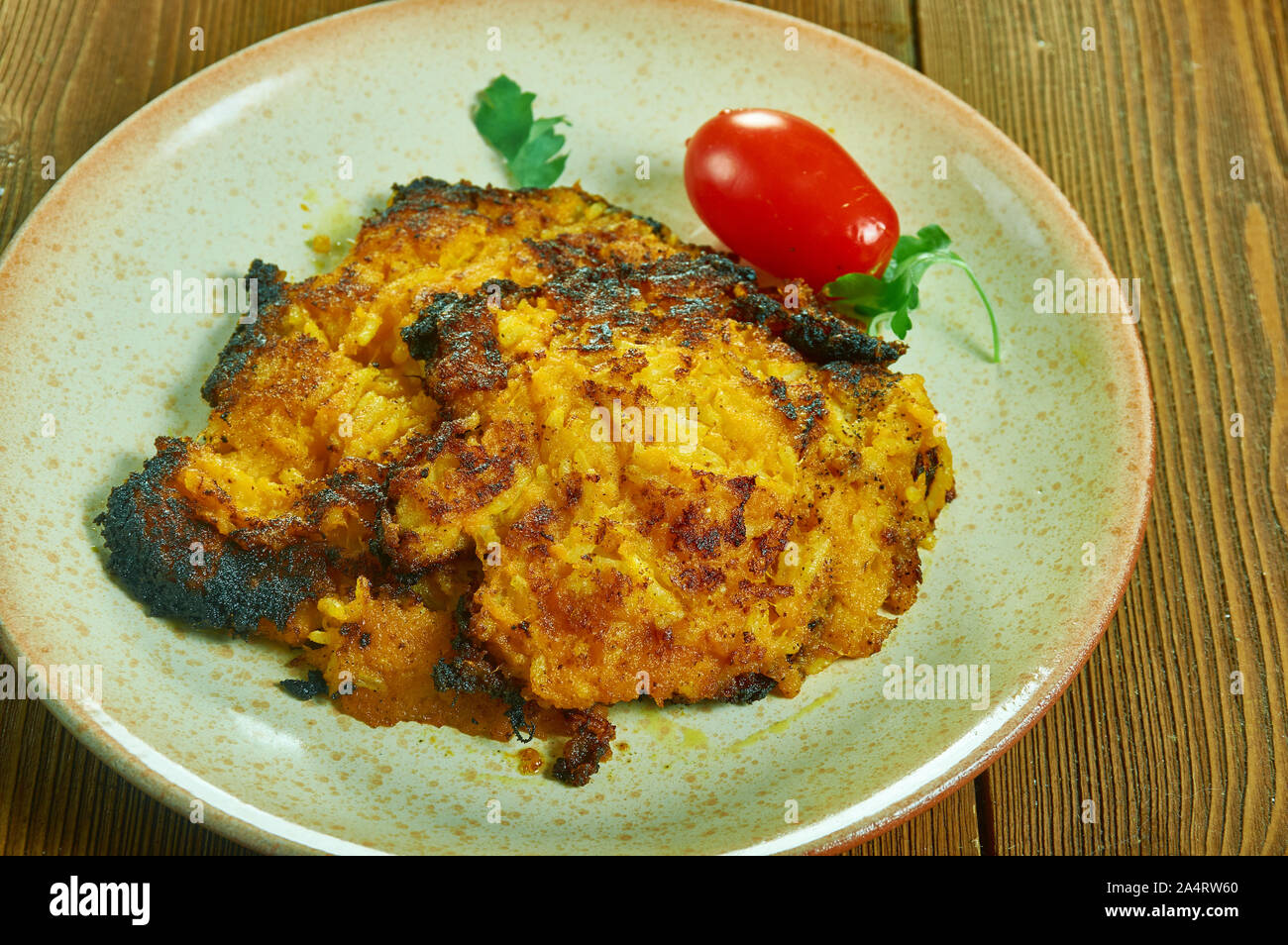 Spaghetti Squash Rosti, traditional German, Swiss dish, close up Stock ...