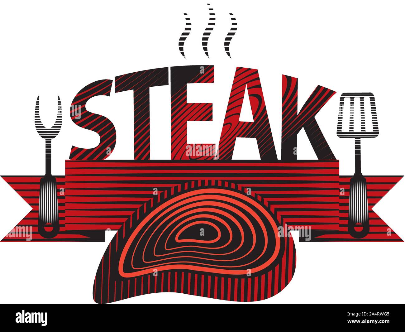 engraving illustration of steak sign and logo Stock Vector Image & Art ...
