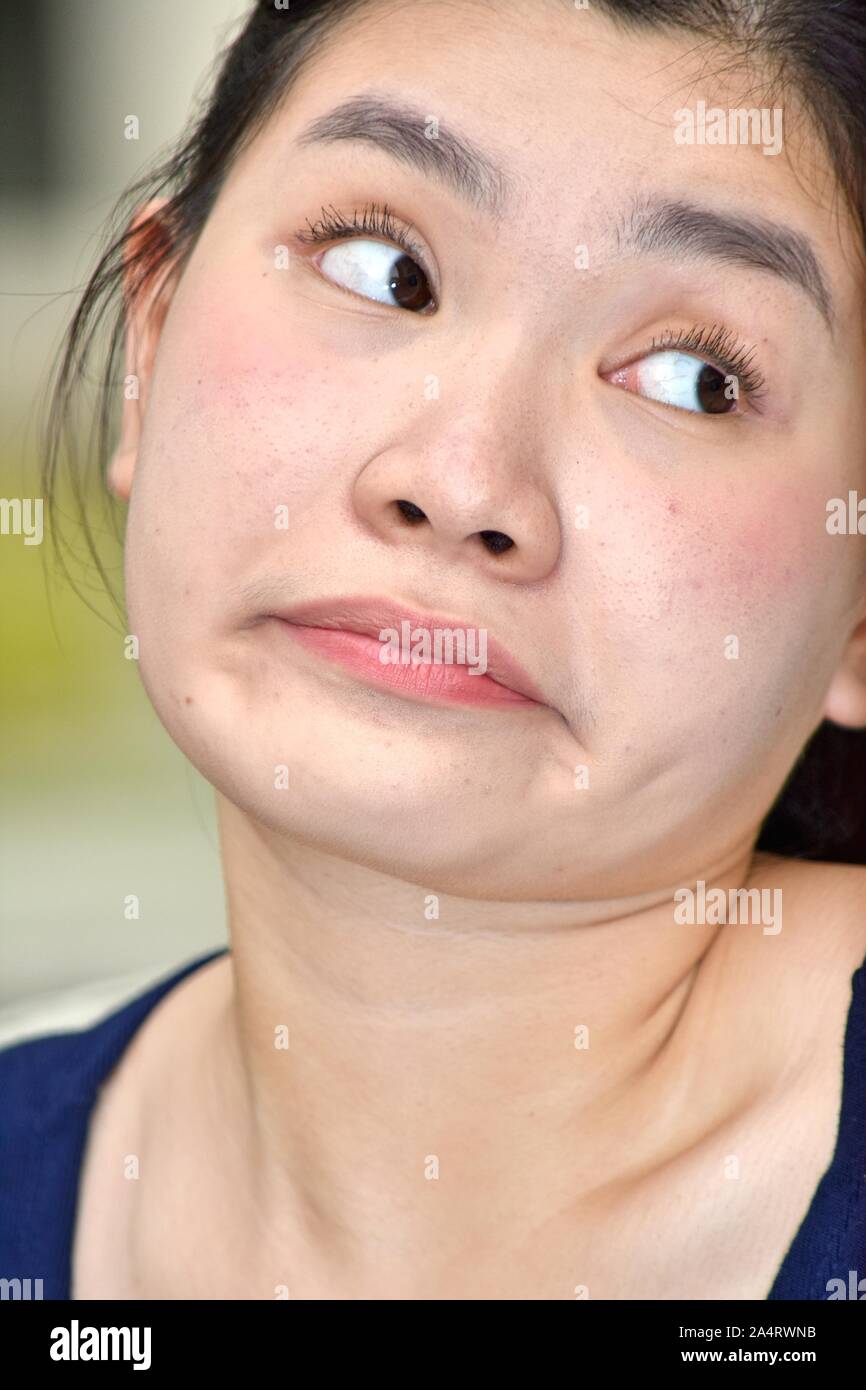 An Anxious Adult Female Stock Photo - Alamy