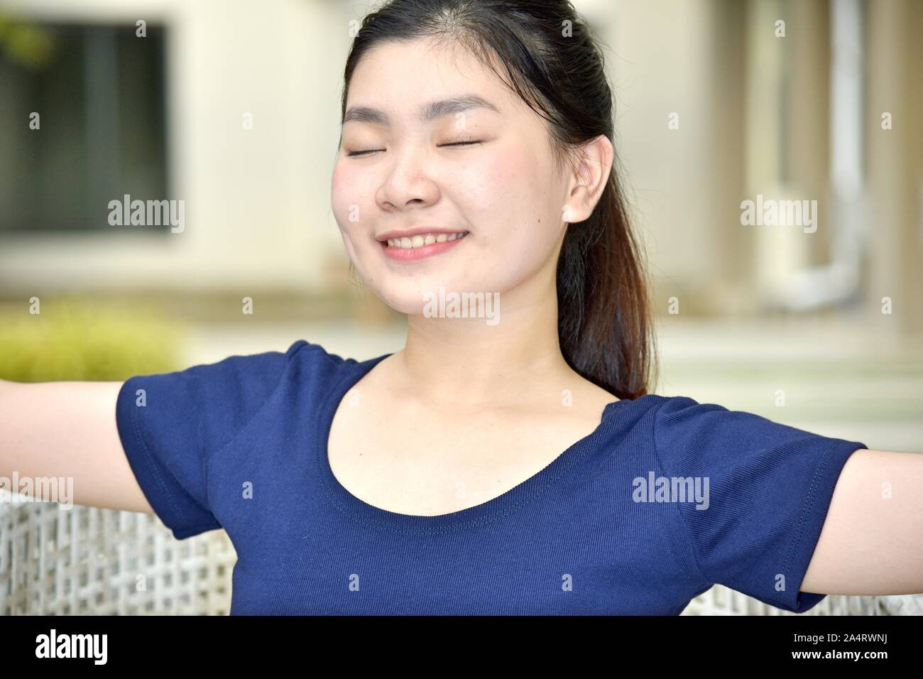 Beautiful Chinese Female And Freedom Stock Photo - Alamy