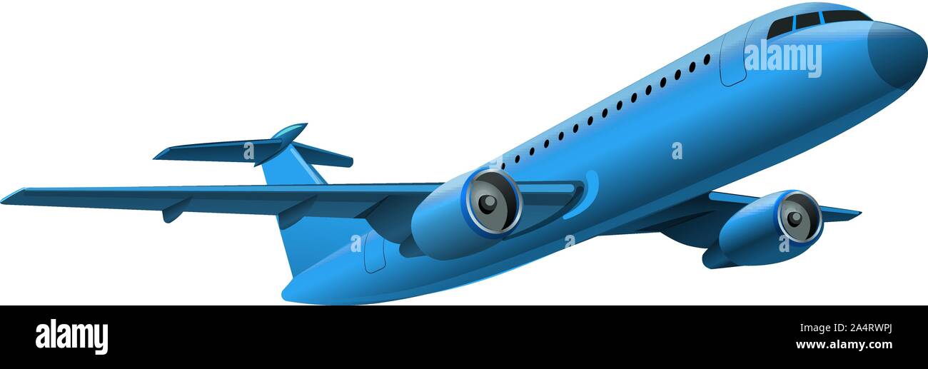 illustration of flying blue airplane Stock Vector Image & Art - Alamy